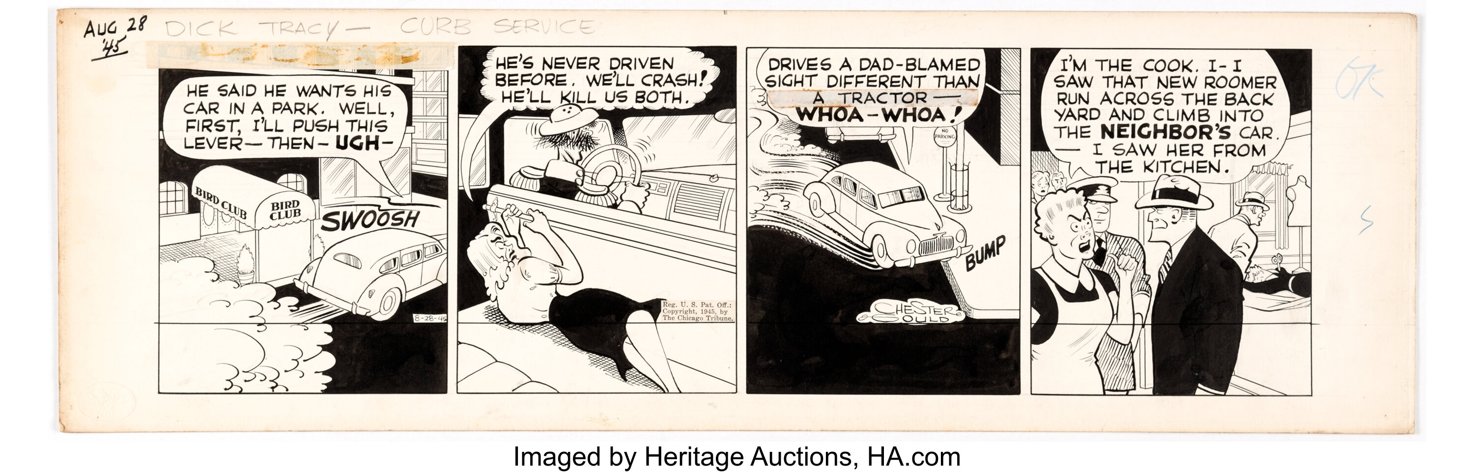 Chester Gould Dick Tracy Daily Comic Strip Original Art dated | Lot ...