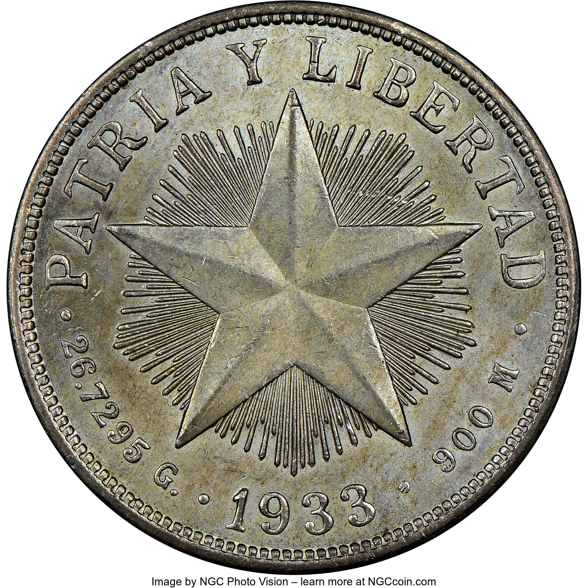 Cuba: Republic "Star" Peso 1933 MS63 NGC,... Cuba | Lot #63279 ...