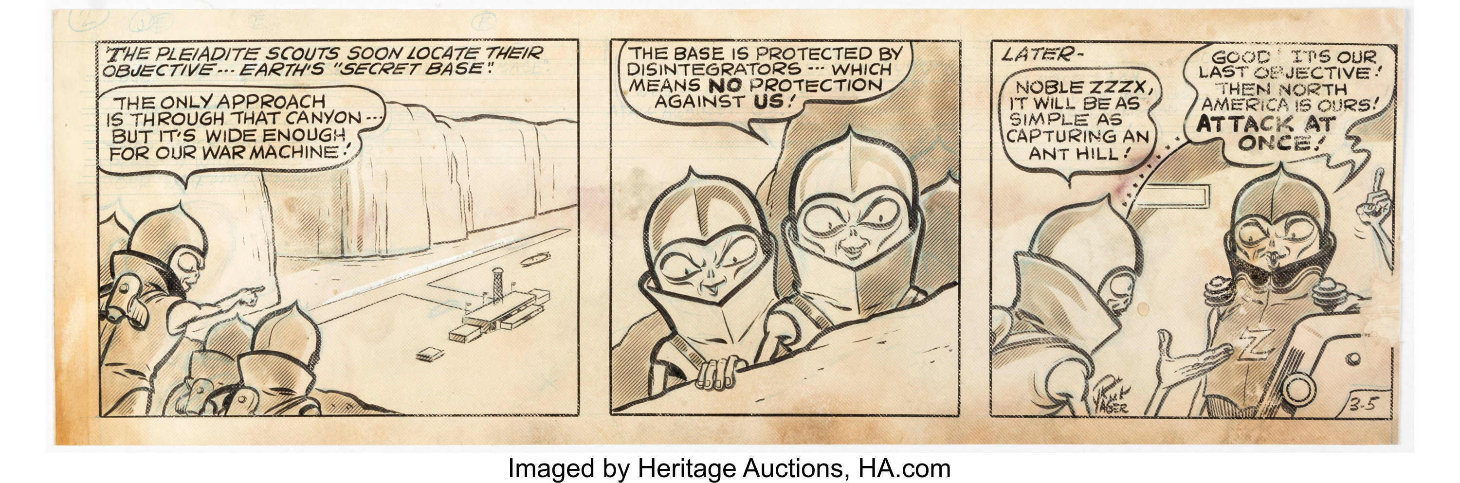 Rick Yager Buck Rogers Daily Comic Strip Original Art dated 3-5 | Lot ...