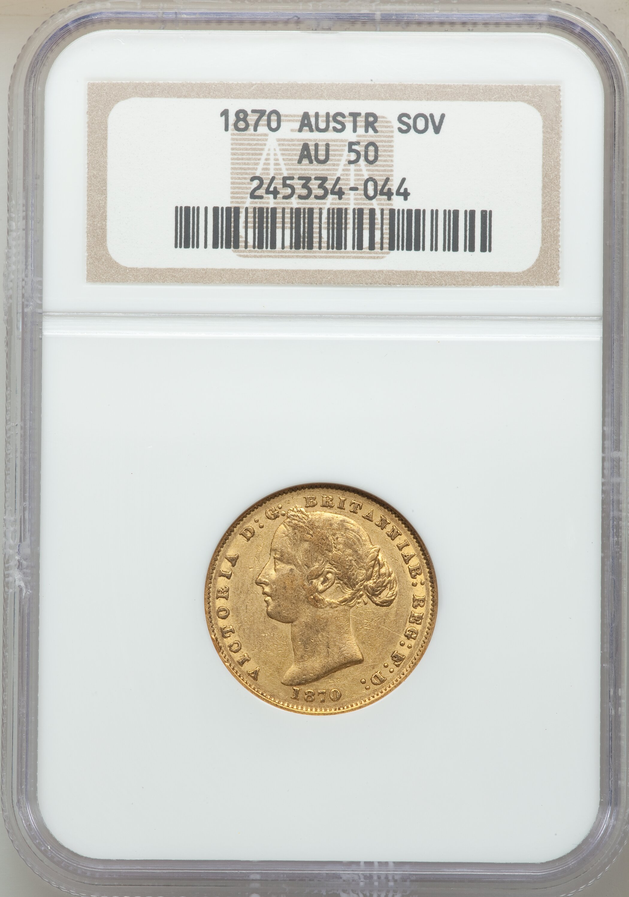 Australia: Victoria gold Sovereign 1870-SYDNEY AU50 NGC,... | Lot ...