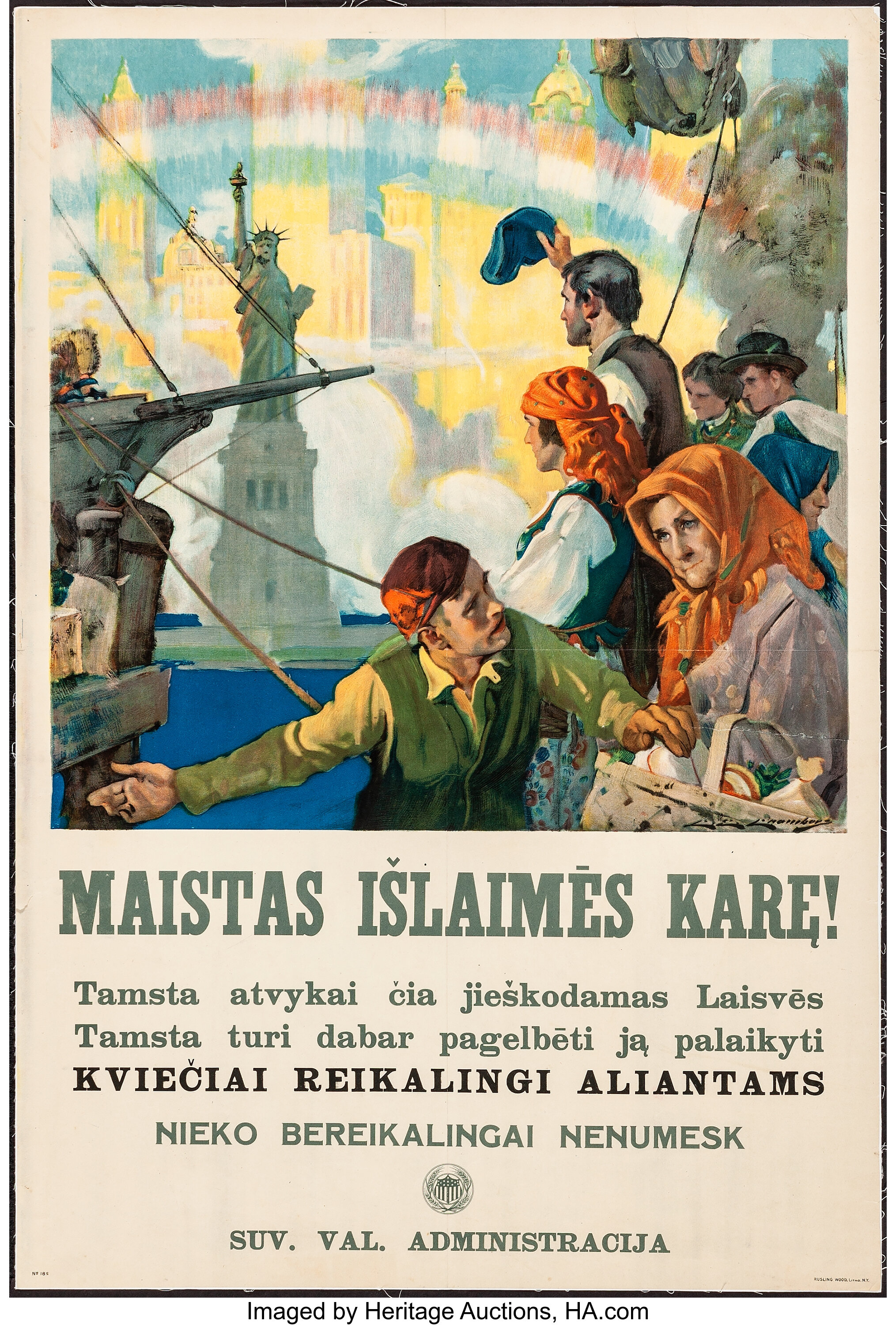 World War I Propaganda (U.S. Food Administration, c.1917). Fine on ...