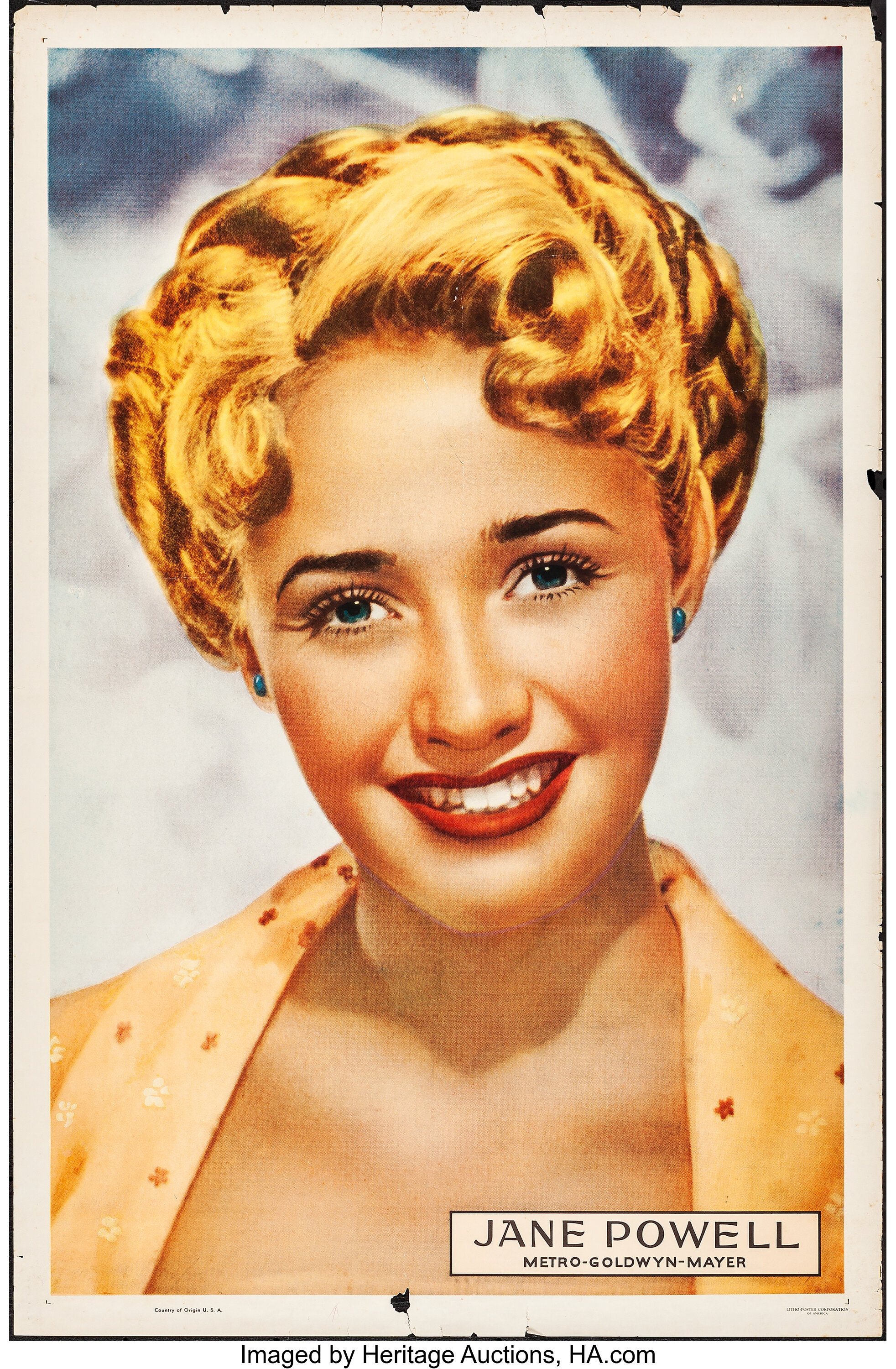 Jane Powell (MGM, Late 1940s). Rolled, Fine. Personality Poster | Lot ...