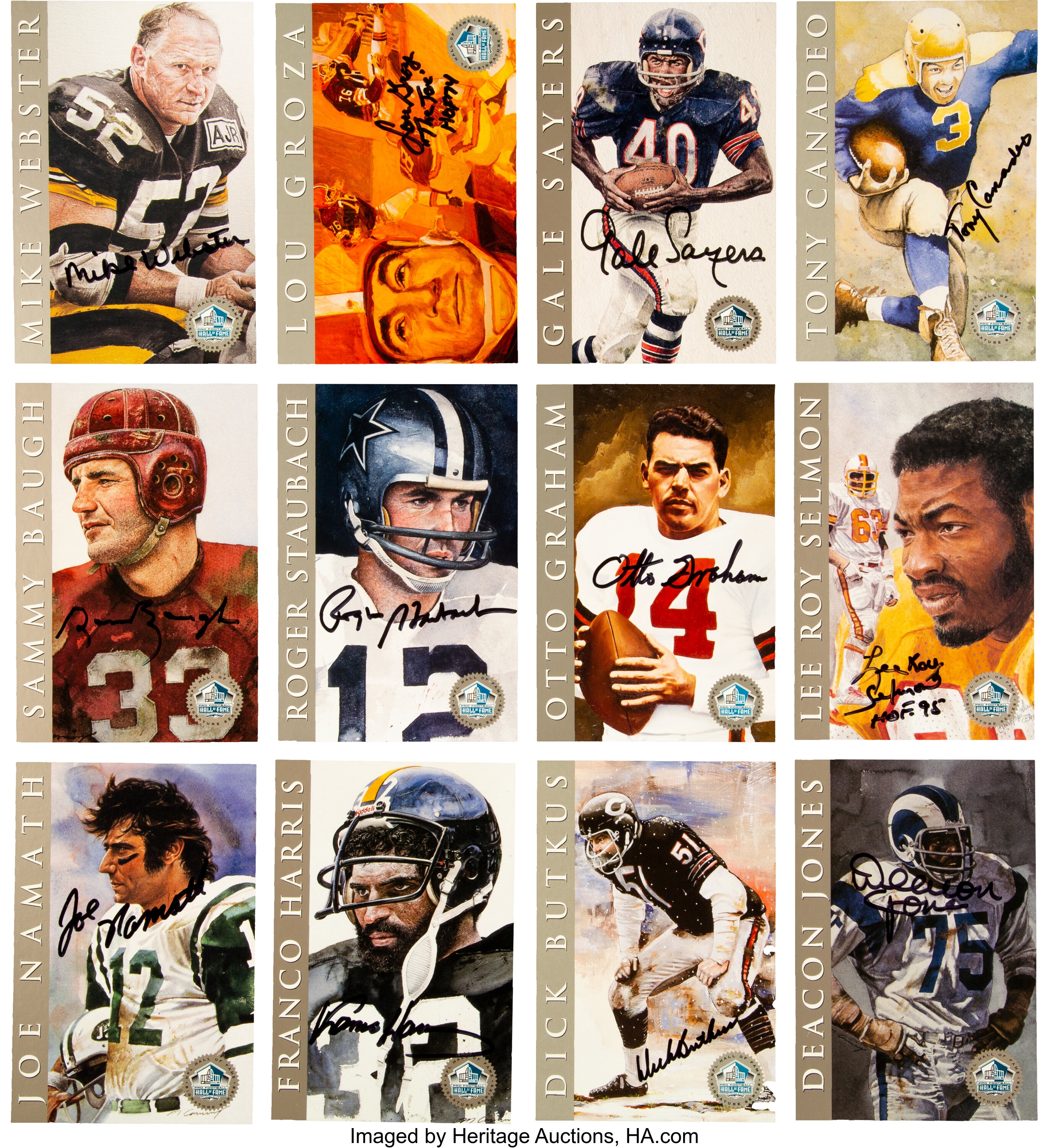 1998 Football Hall of Fame "Ron Mix" Signed Cards Set of 116. ... | Lot ...