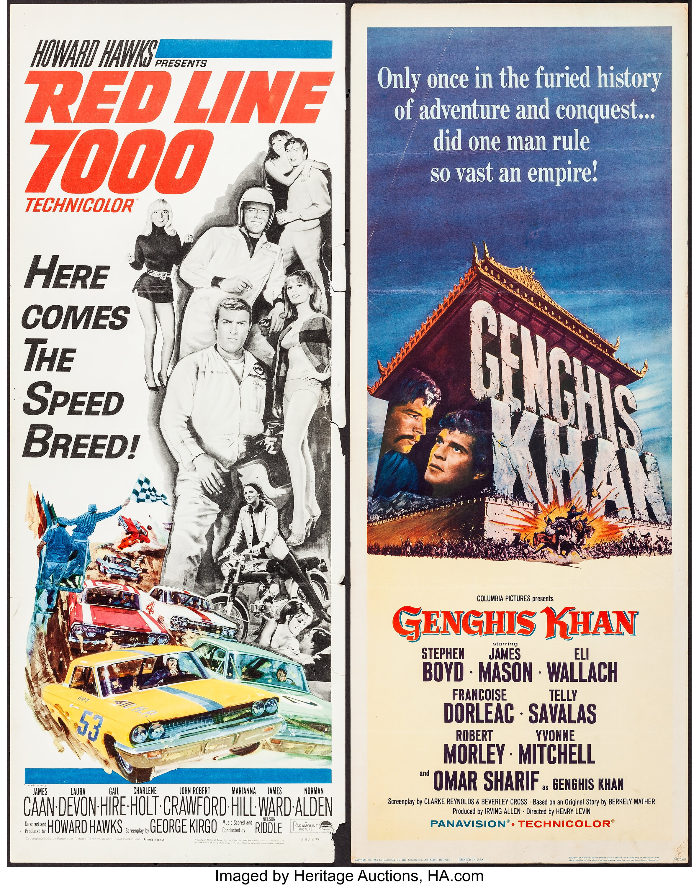 Red Line 7000 & Other Lot (Paramount, 1965). Folded, Fine+. Inserts ...
