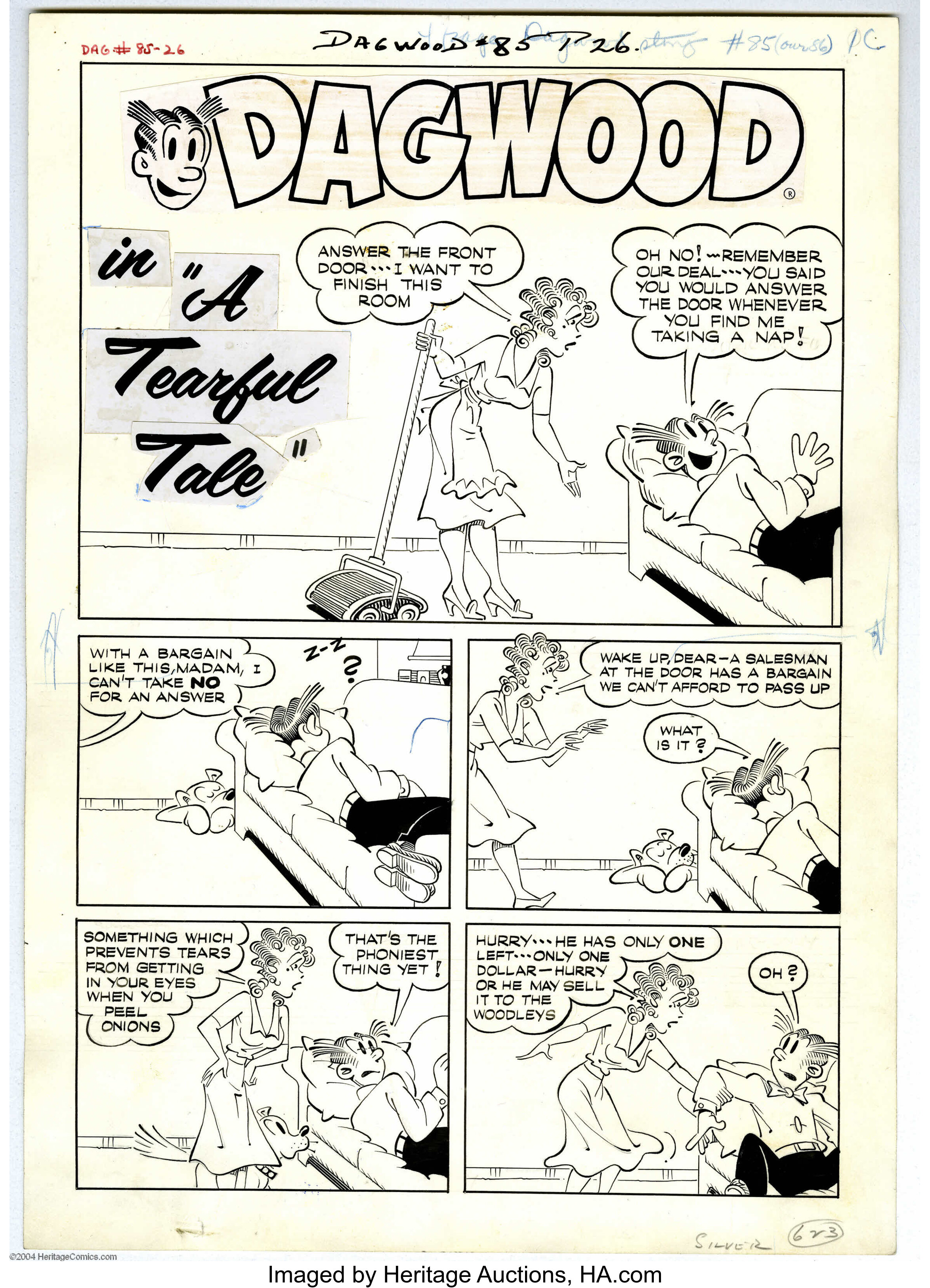 Paul Fung Jr. (attributed) - Dagwood #85 Complete 4-page Story "A | Lot ...