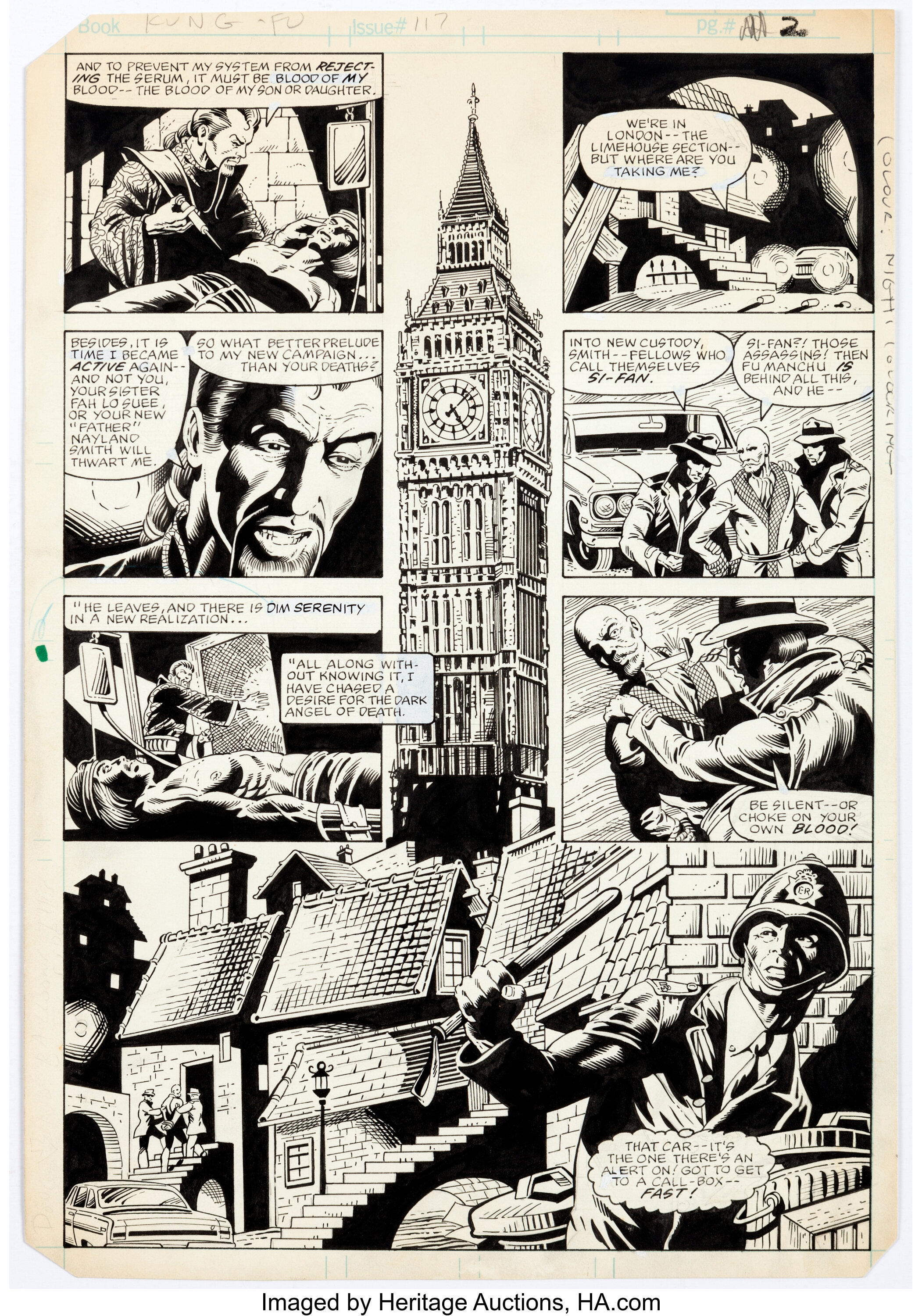 Gene Day Master of Kung Fu #117 Story Page 2 Original Art (Marvel ...