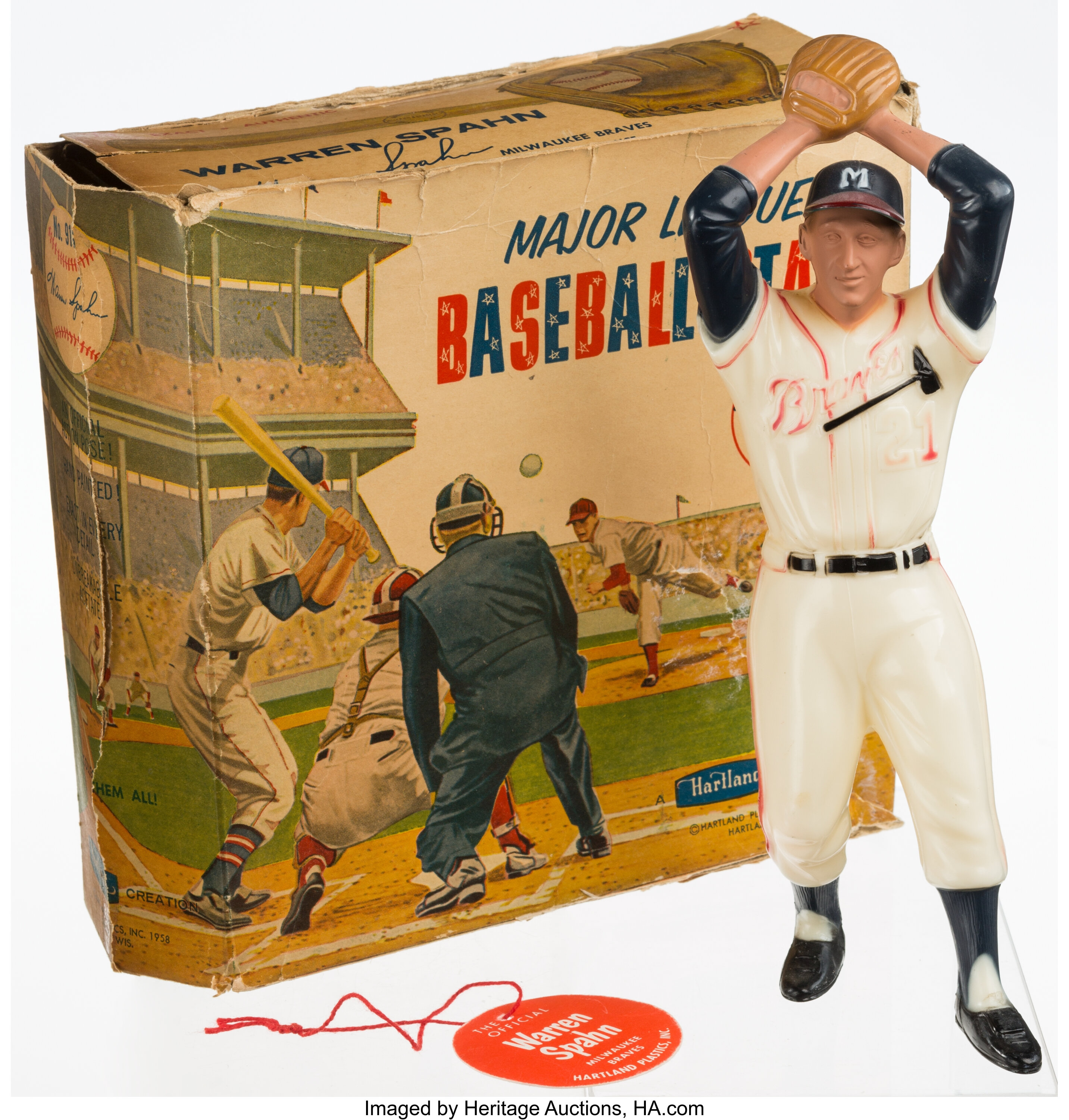 Vintage 1958-62 Warren Spahn Hartland Statue with Original Box ...