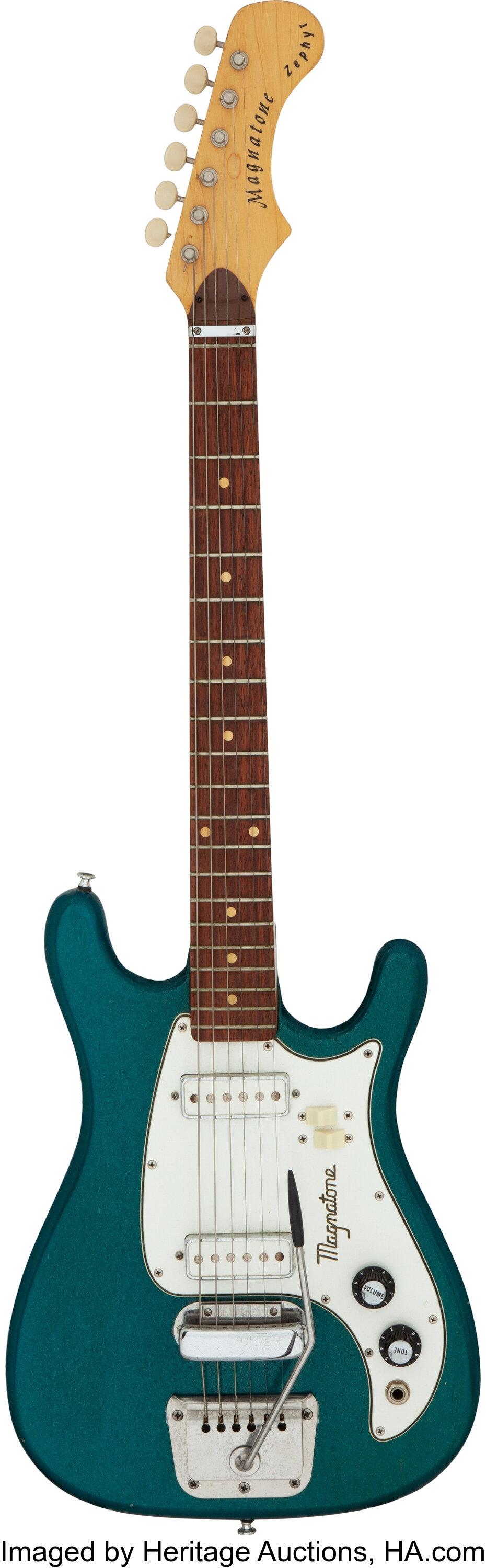 Circa 1969 Magnatone Zephyr Teal Sparkle Solid Body Electric | Lot ...