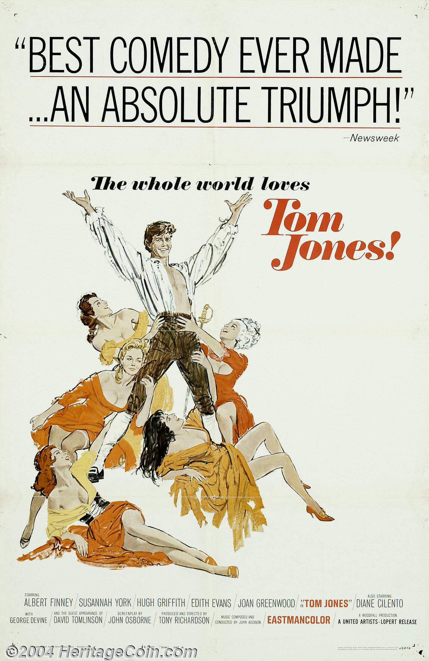 Tom Jones (United Artists, 1963).... Movie Posters Academy Award | Lot ...
