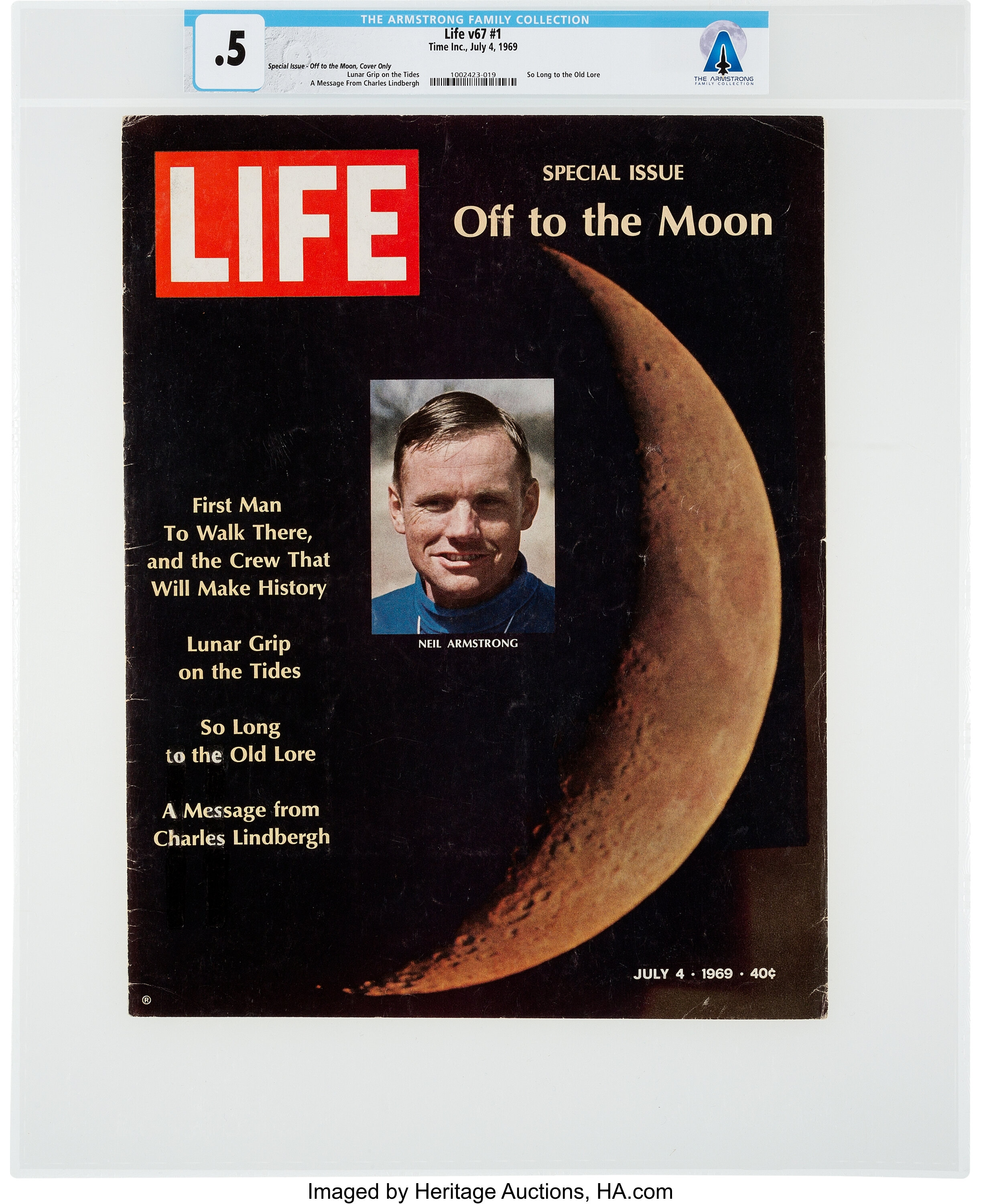 Neil Armstrong's Cover (Only) of the July 4, 1969, LIFE Magazine, a ...