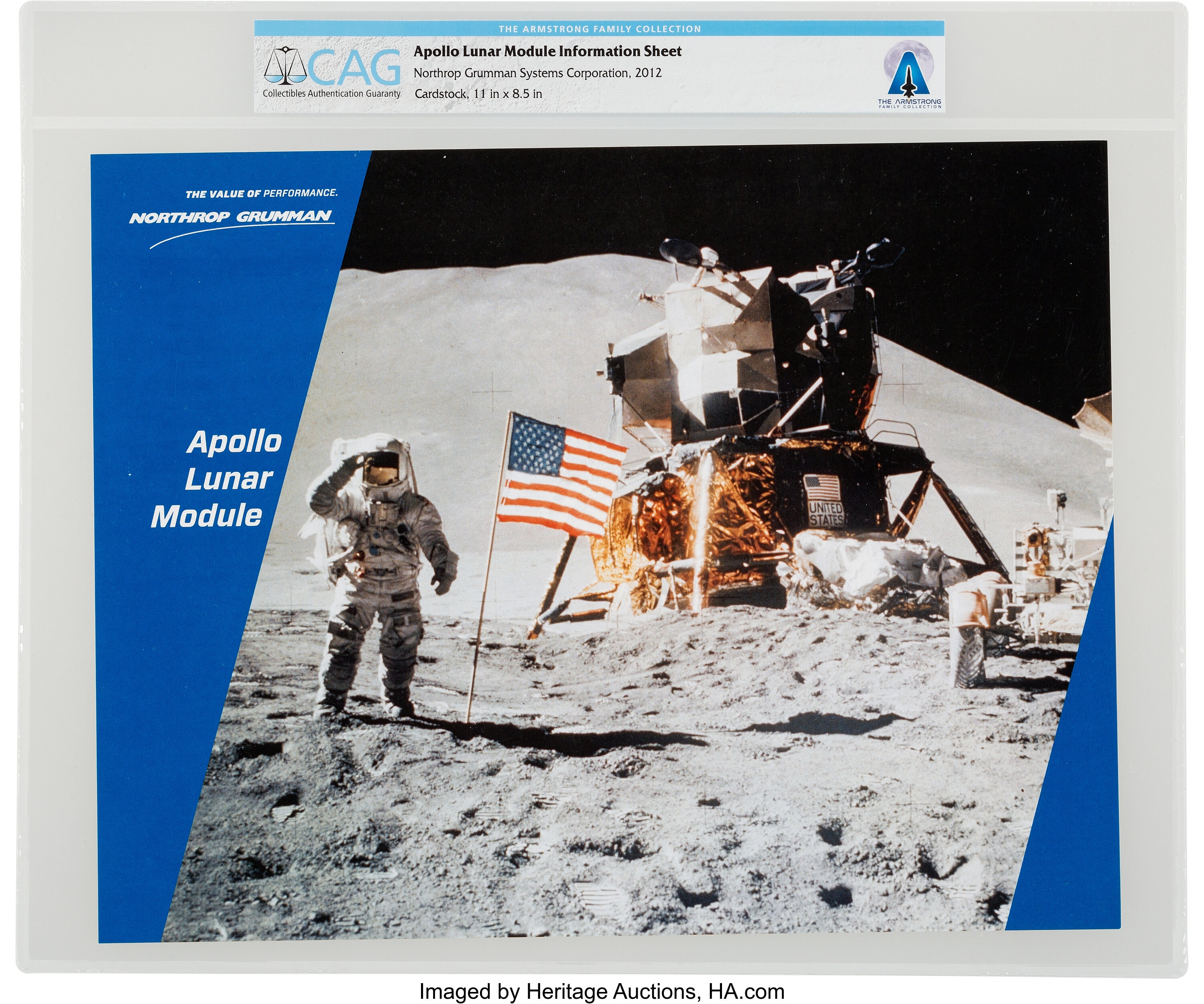 Grumman "Apollo Lunar Module" Information Sheet, 2012, Directly | Lot ...