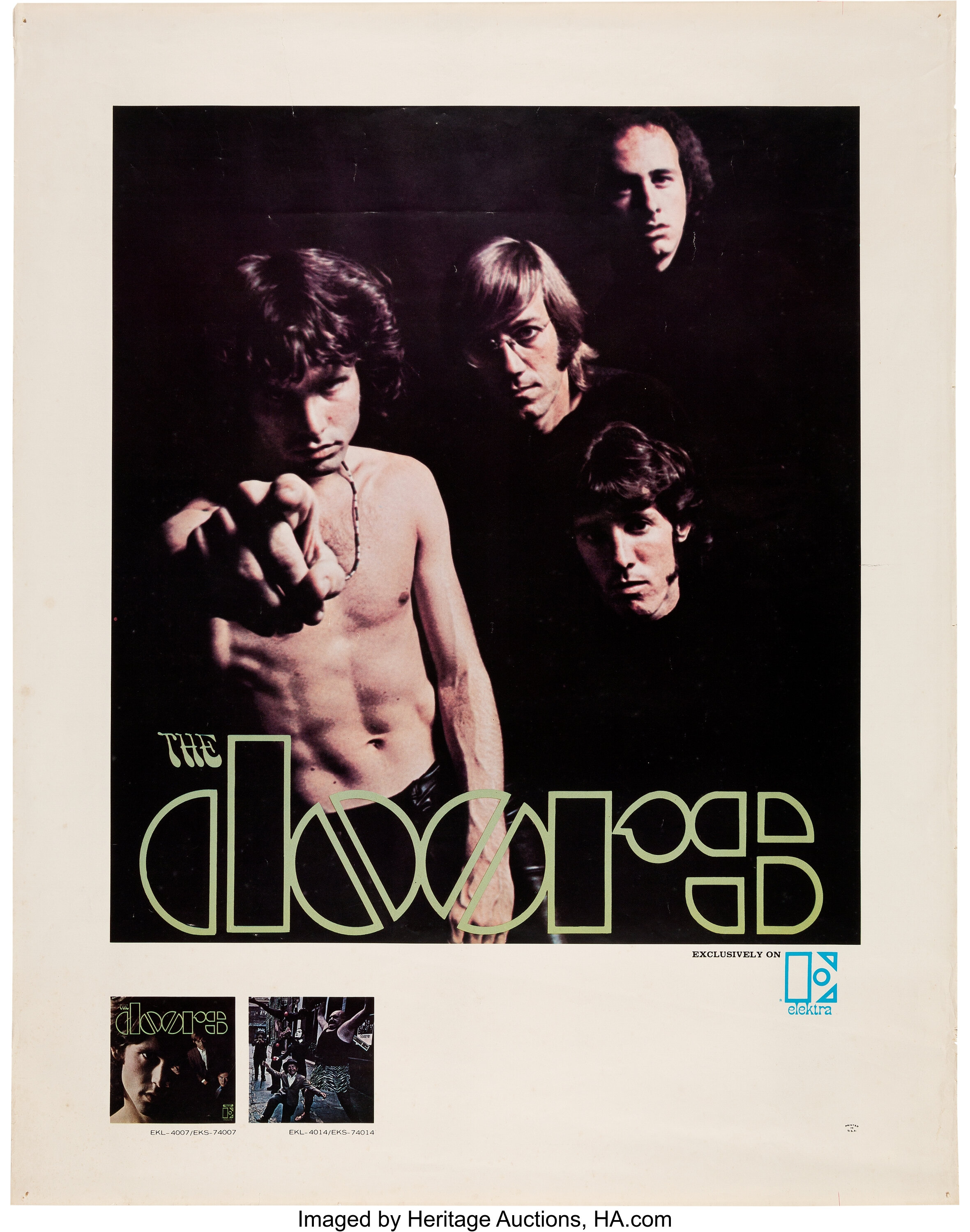 The Doors 1967 Elektra Records Promo Poster for Second Album, | Lot ...