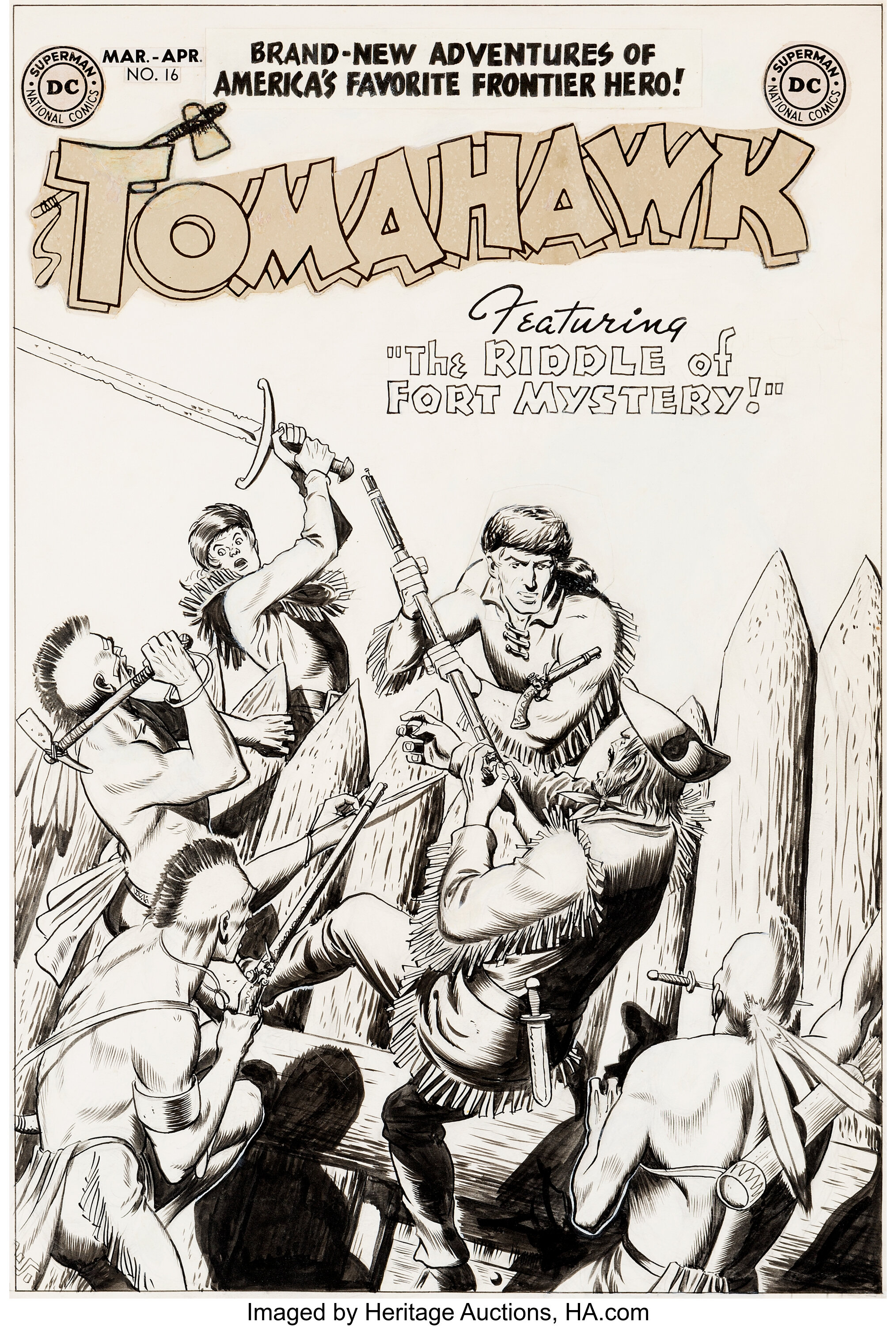Bob Brown and Fred Ray Tomahawk #16 Cover Original Art (DC, | Lot ...