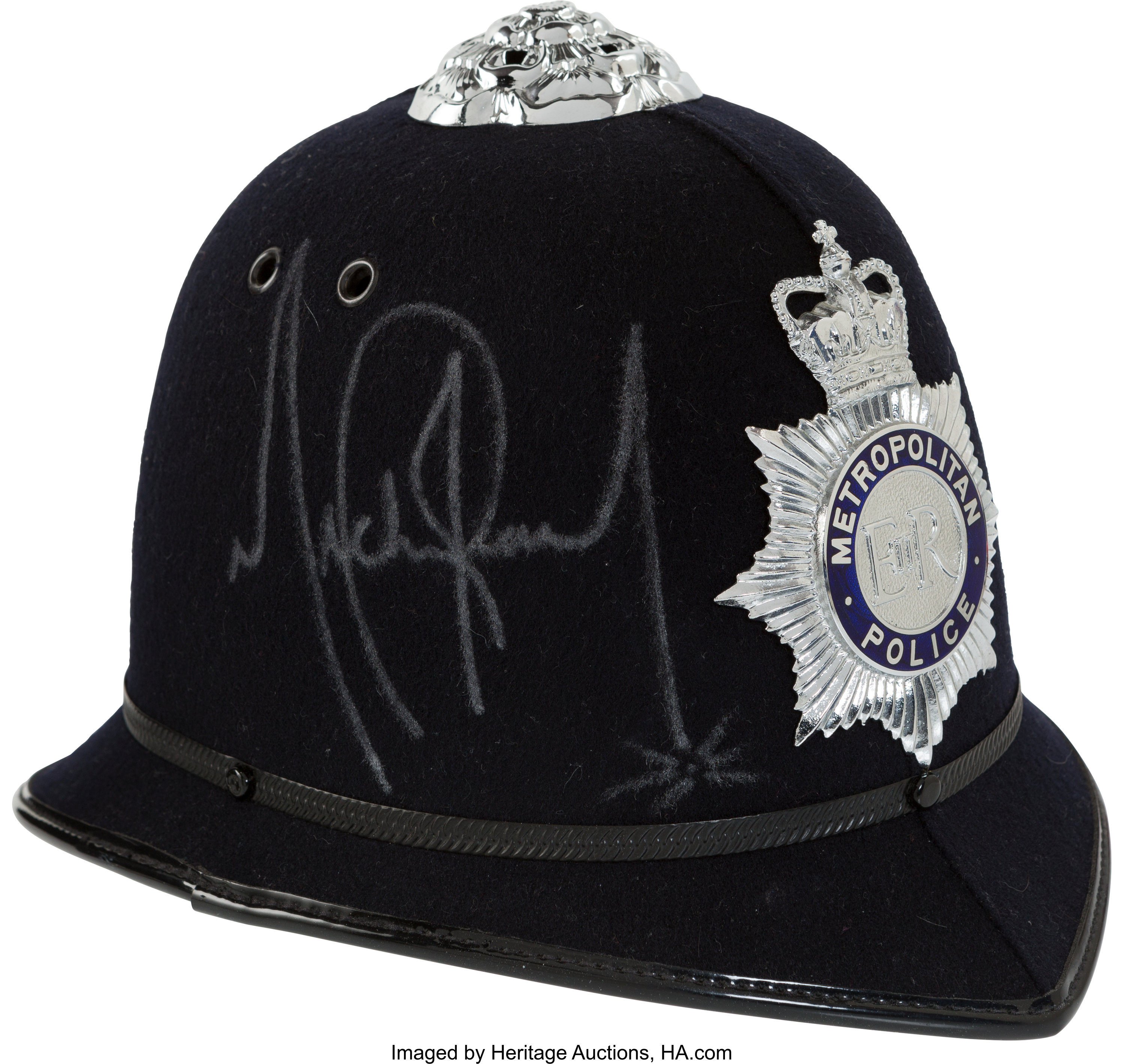 Michael Jackson Signed and Personally Owned British Police Helmet | Lot ...