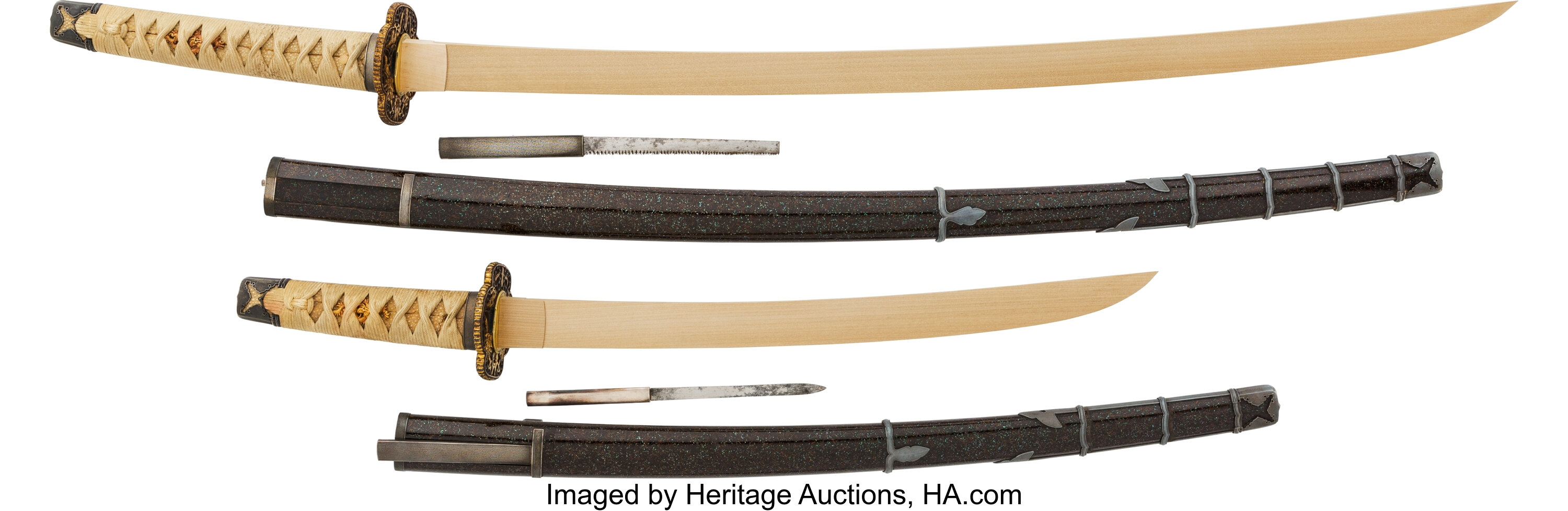 A Fine and Rare Silver Nanako Handachi Koshirae for a Daisho ...