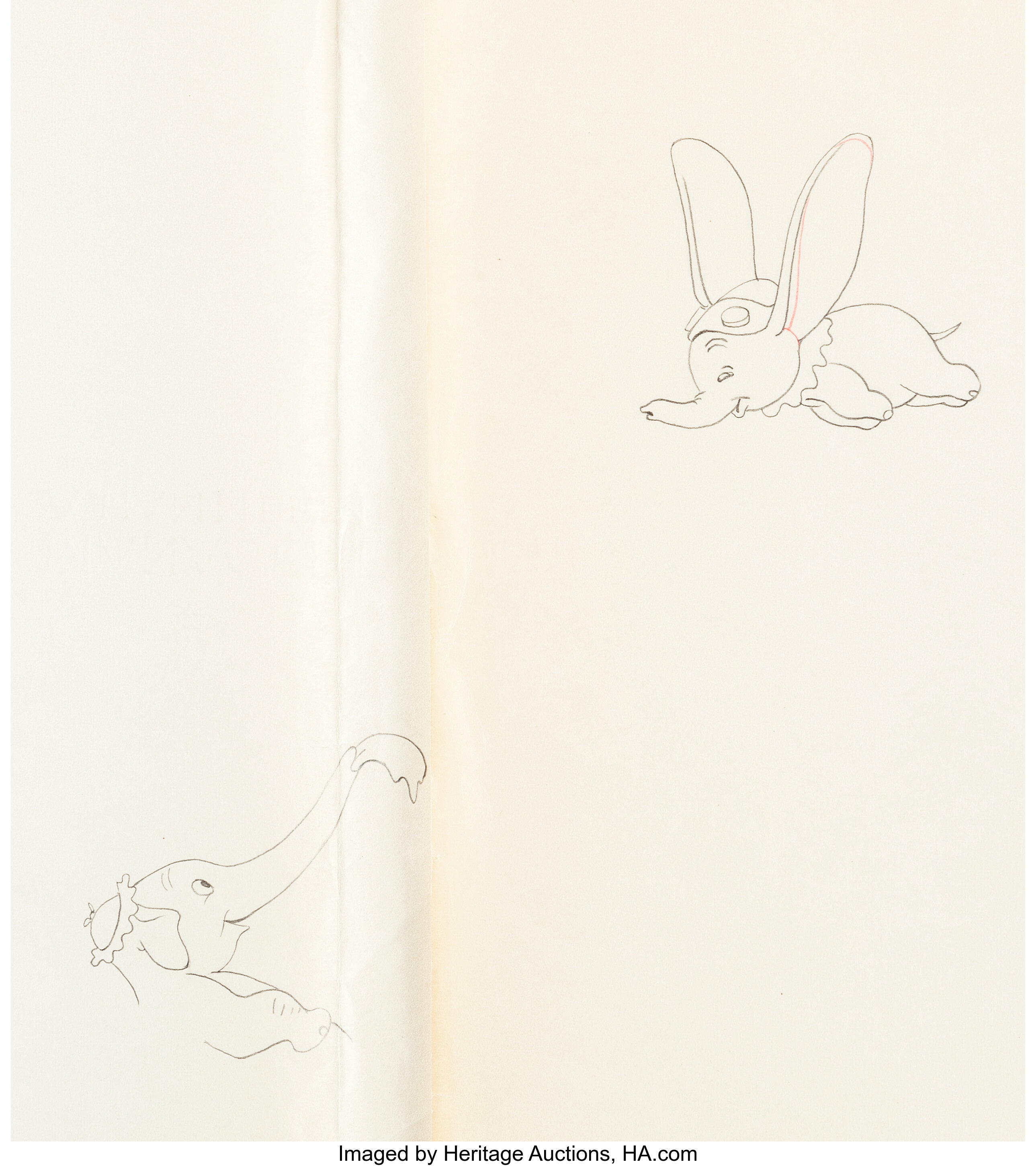 Dumbo Mrs. Jumbo and Dumbo Color Model Sheets Group of 2 (Walt | Lot ...