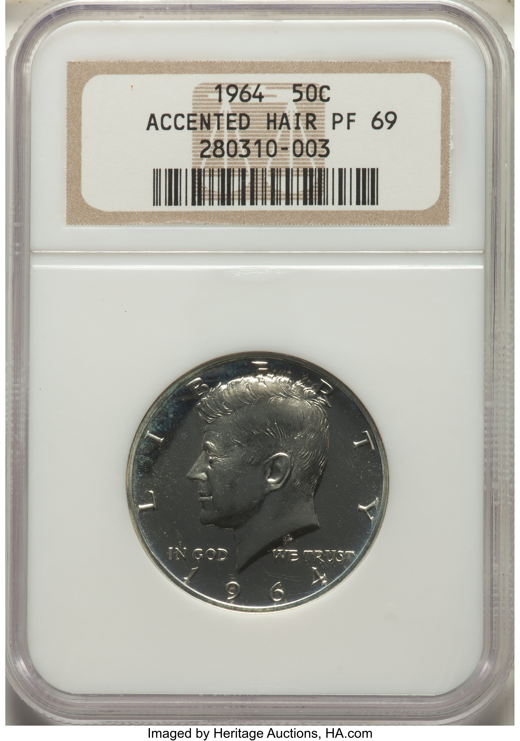 1964 50C Accented Hair PR69 NGC. NGC Census: (290/0). PCGS | Lot #7467 ...