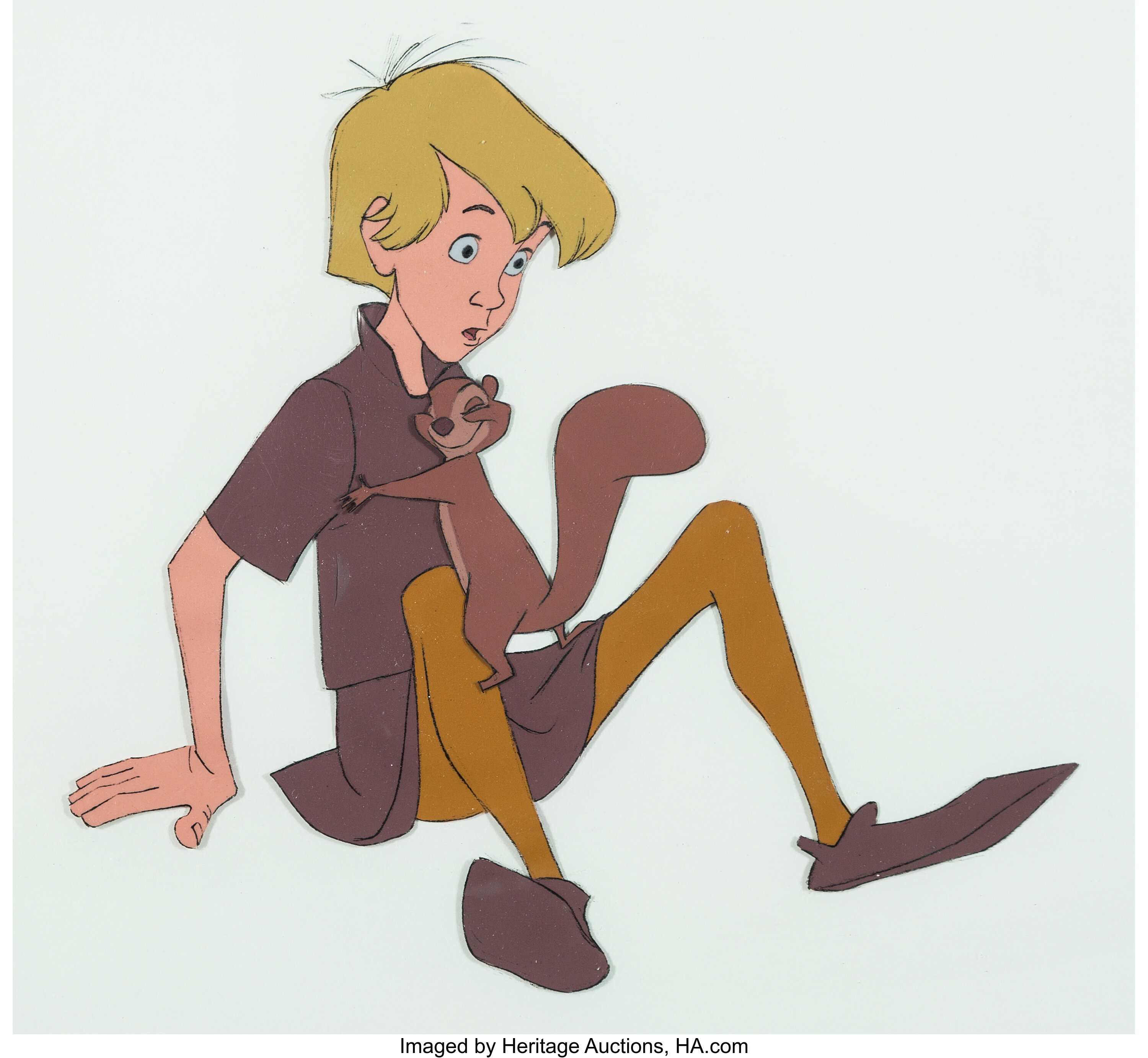 The Sword in the Stone Young Wart and Squirrel Production Cel (Walt ...