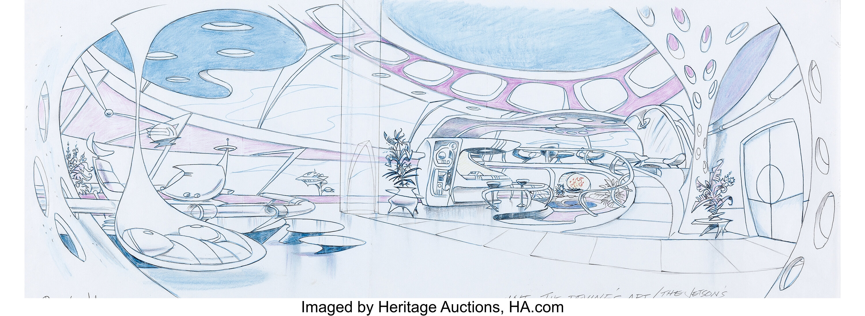 The Jetsons Background Layout Drawing (Hanna-Barbera, c. 1990s ...