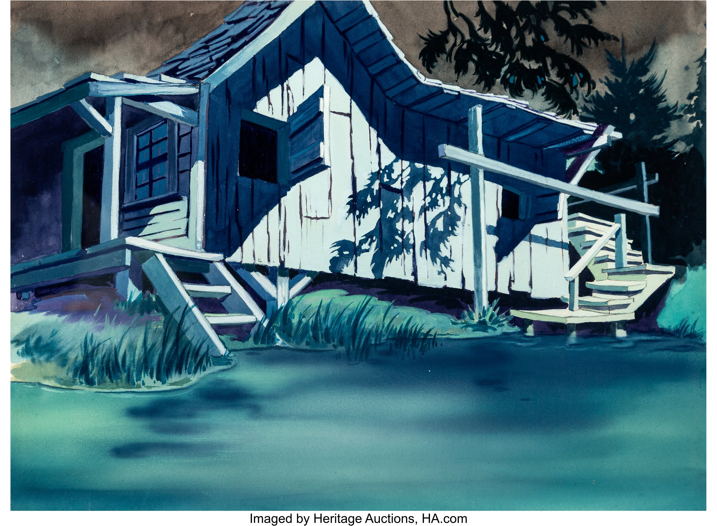 Trombone Trouble Production Background (Walt Disney, 1944).... | Lot ...