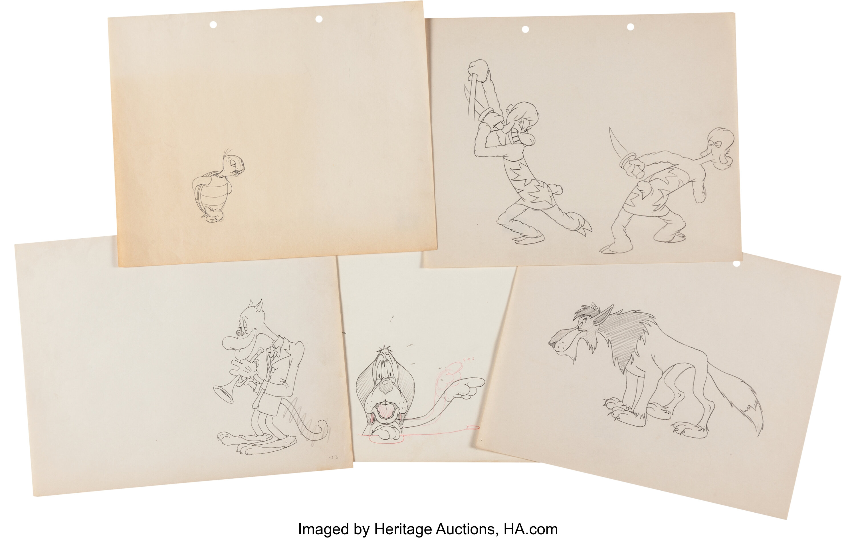 Leon Schlesinger Studios Animation Drawings Group of 10 (Warner | Lot ...
