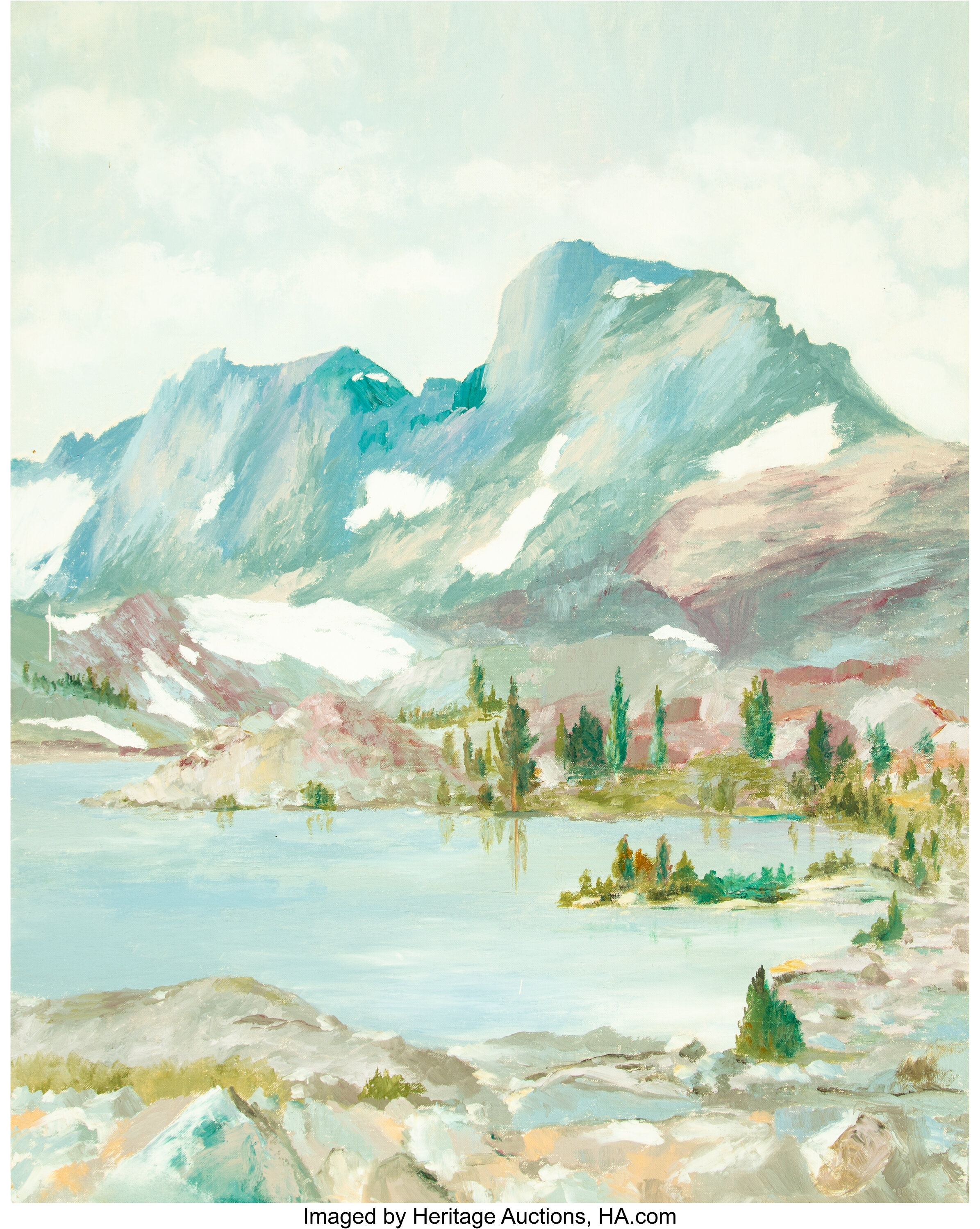 "The Art of Elmer Plummer" Landscape with Mountains Painting (Walt ...