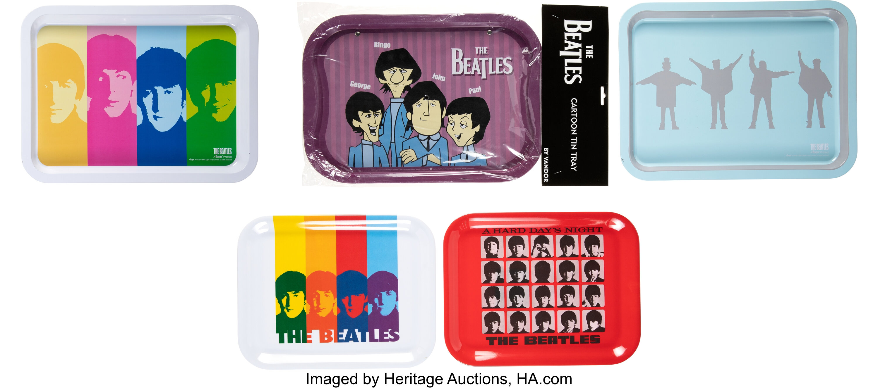 The Beatles Trays With Various Designs (5) (circa mid-2000s). ... | Lot ...