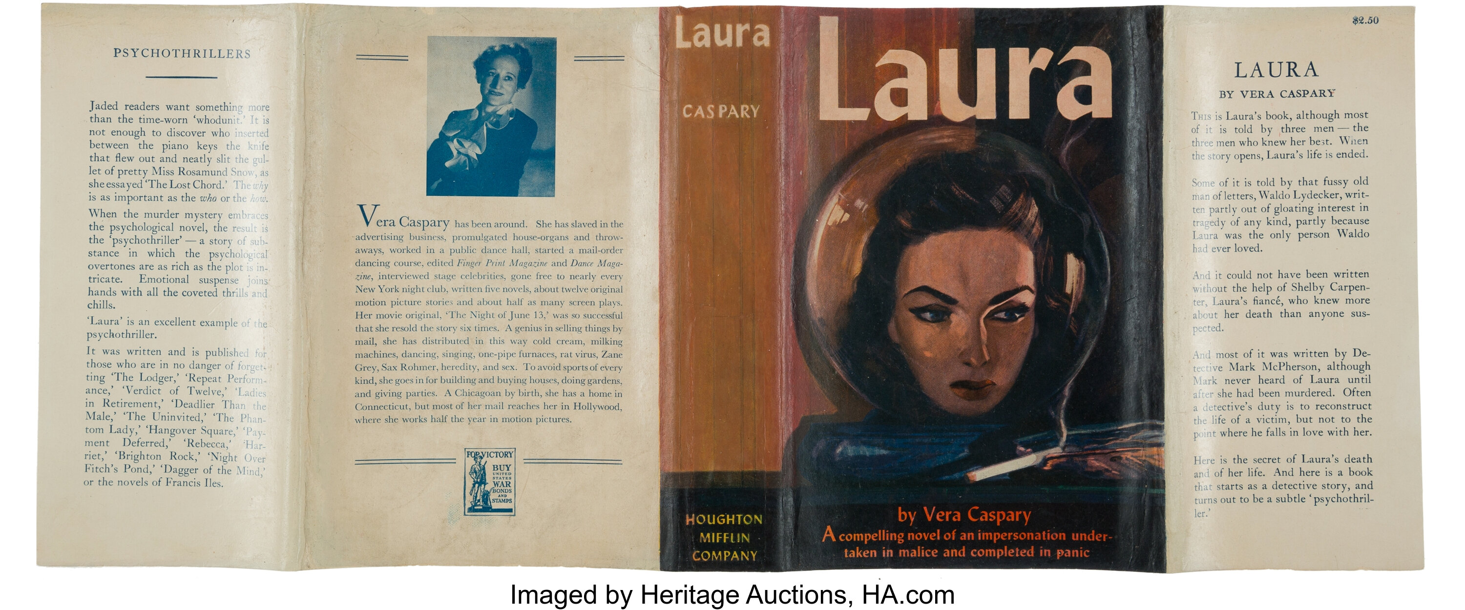 Vera Caspary. Laura. Boston: Houghton Mifflin Company, 1943. First ...