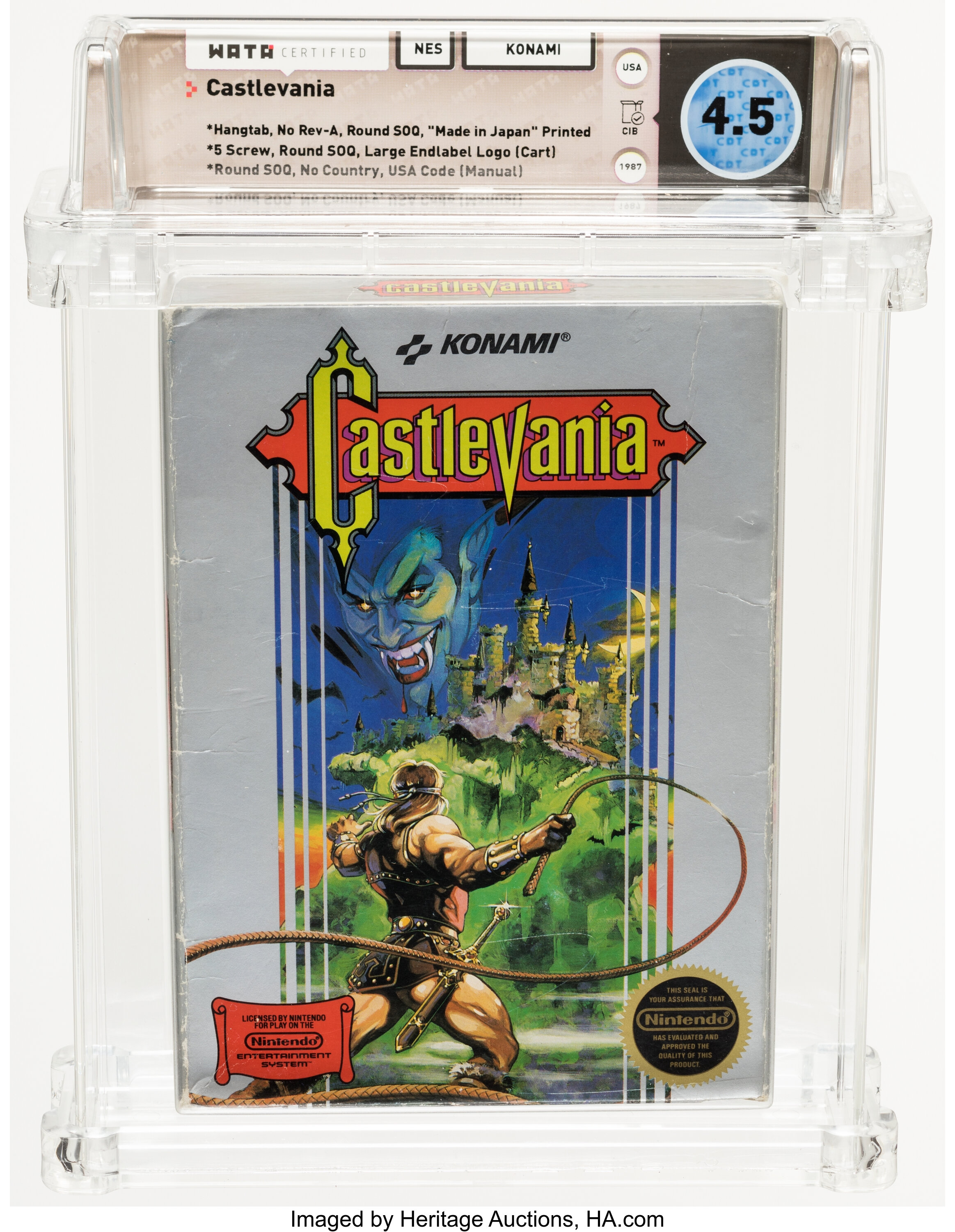Castlevania [Hangtab, Overlap Cart Label, First Release] Wata 4.5 | Lot ...