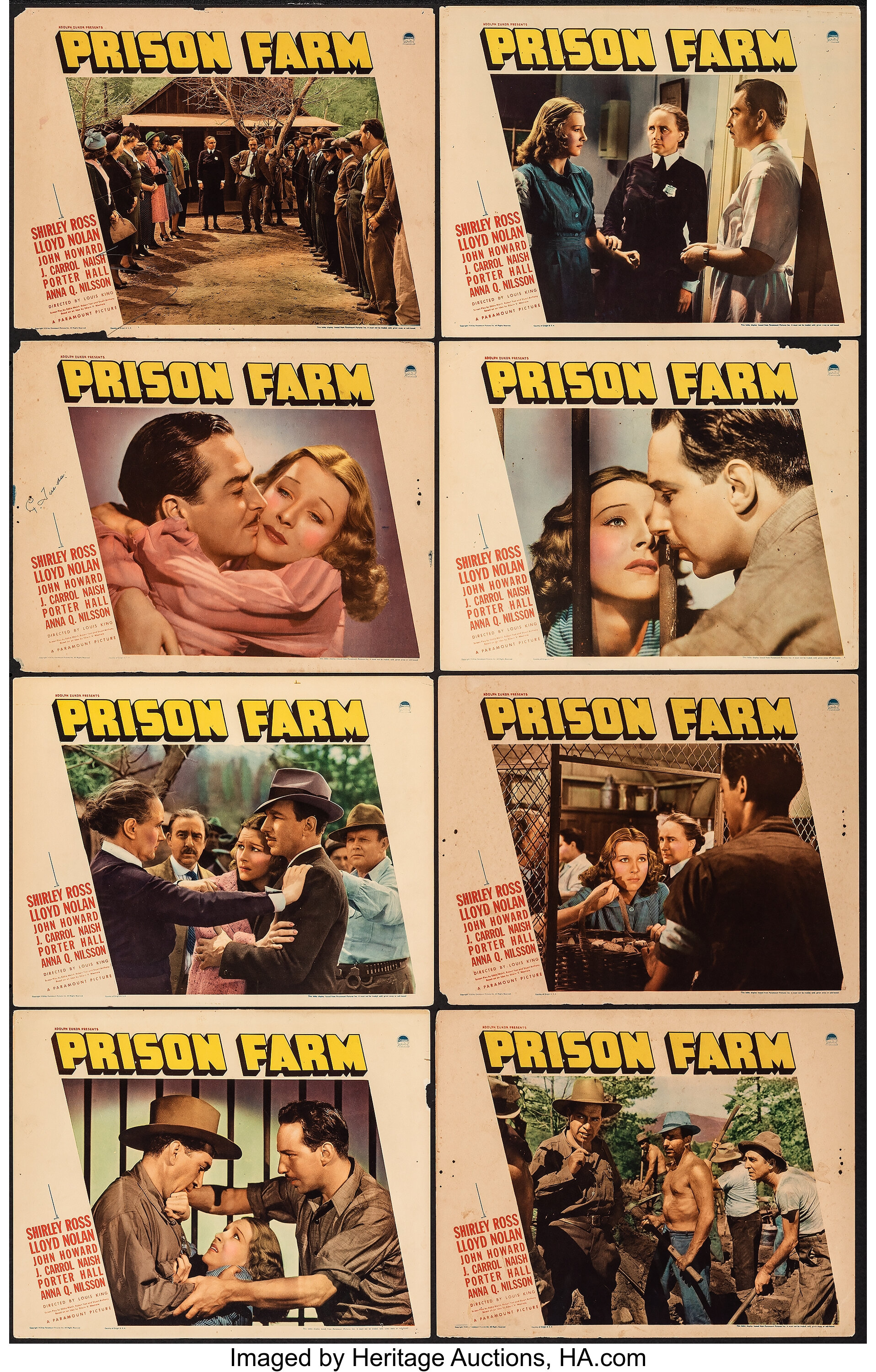 Prison Farm (Paramount, 1938). Fine+. Lobby Card Set of 8 (11" X | Lot ...