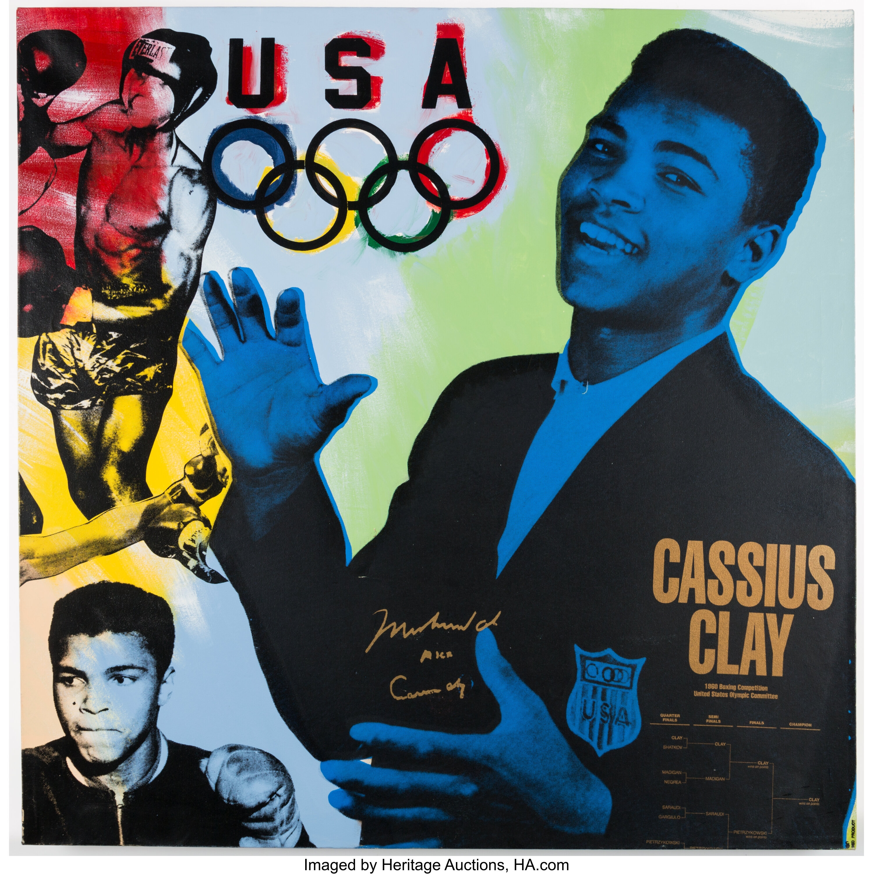 Muhammad Ali "AKA Cassius Clay" Signed Artwork by Steve Kaufman ...