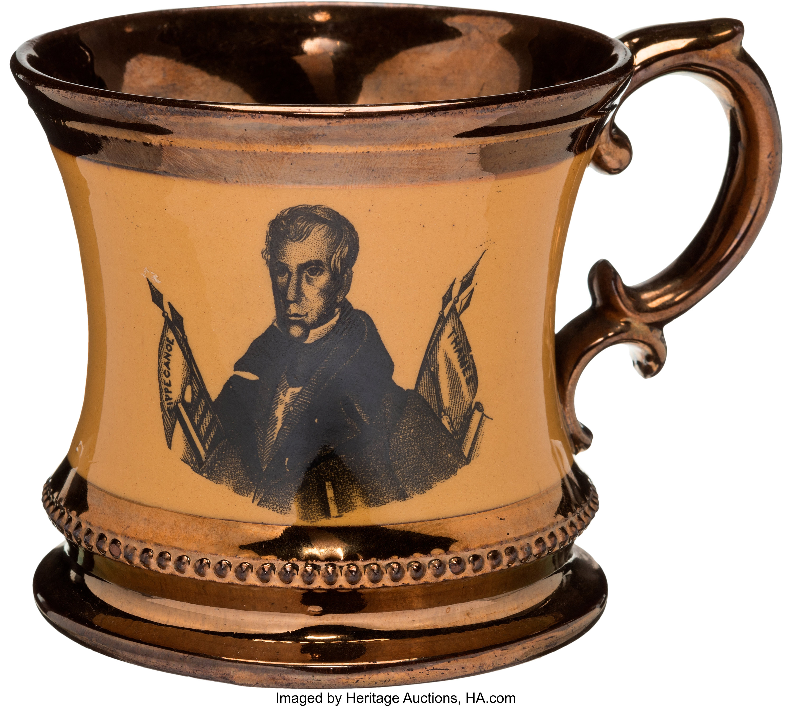 William Henry Harrison: Copper Luster Mug.... Political 3D & Other ...