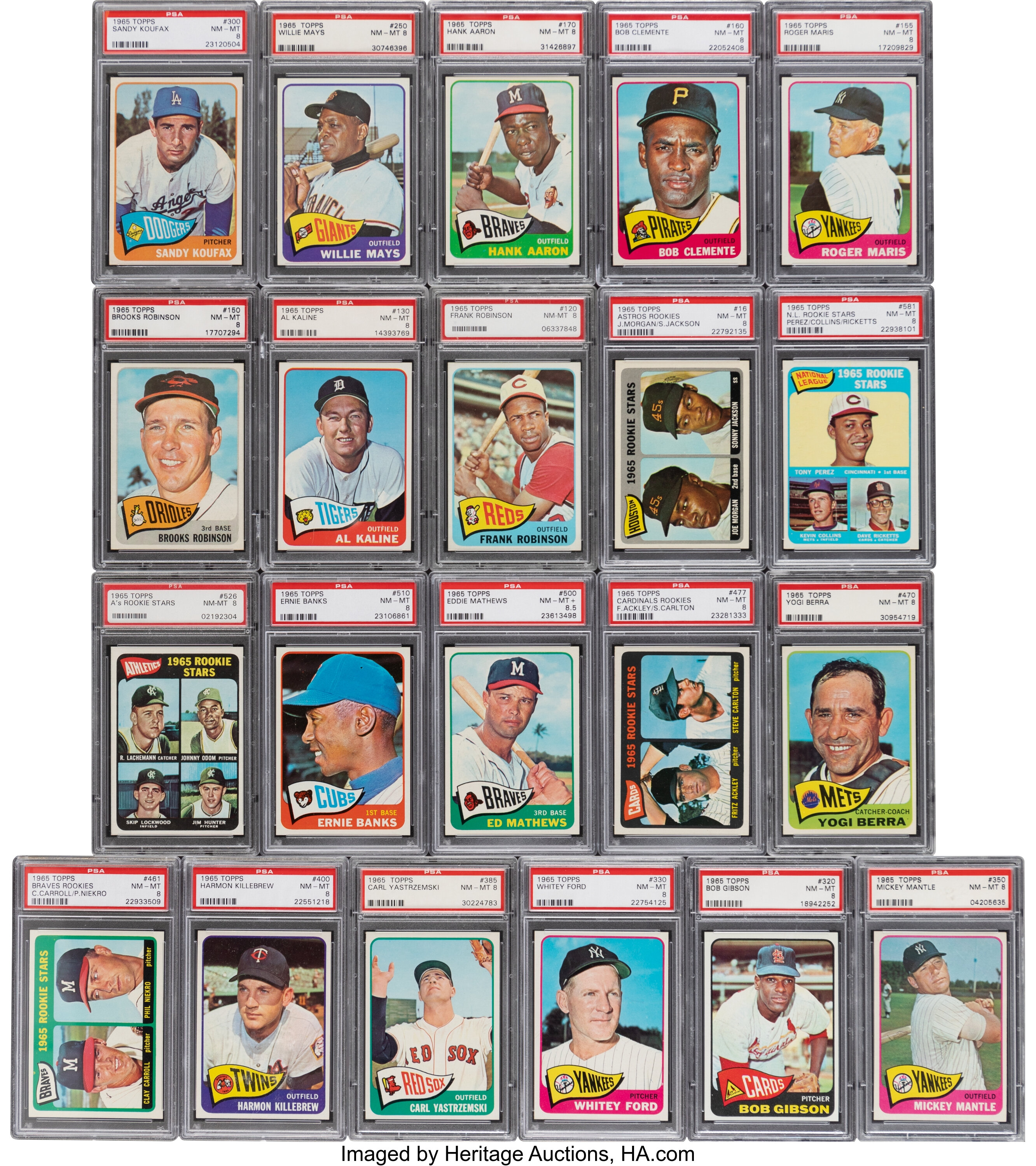 1965 Topps Baseball PSA-Graded Complete Master Set (598+2) - Only | Lot ...