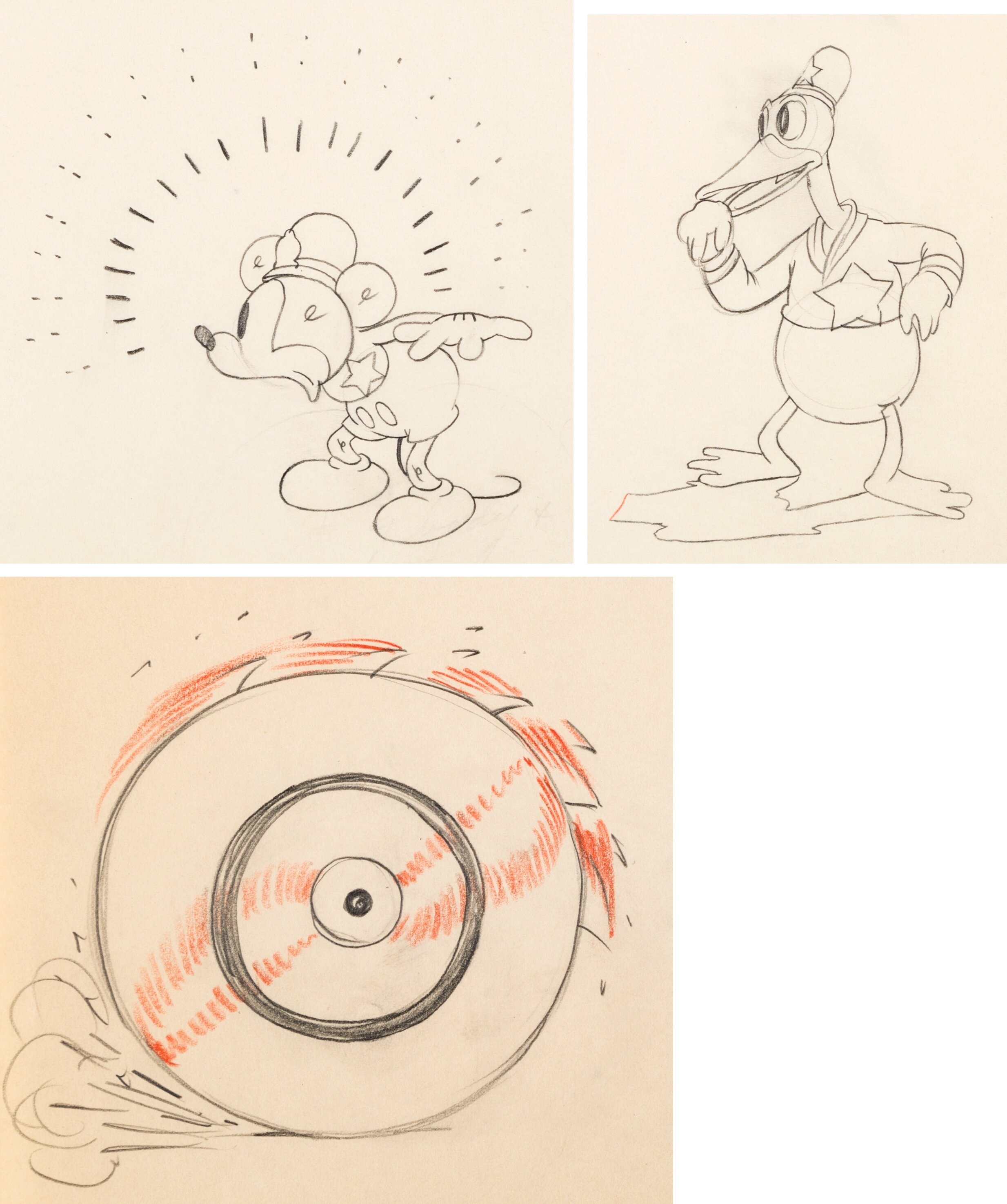 The Dognapper Mickey Mouse and Donald Duck Animation Drawings Group ...