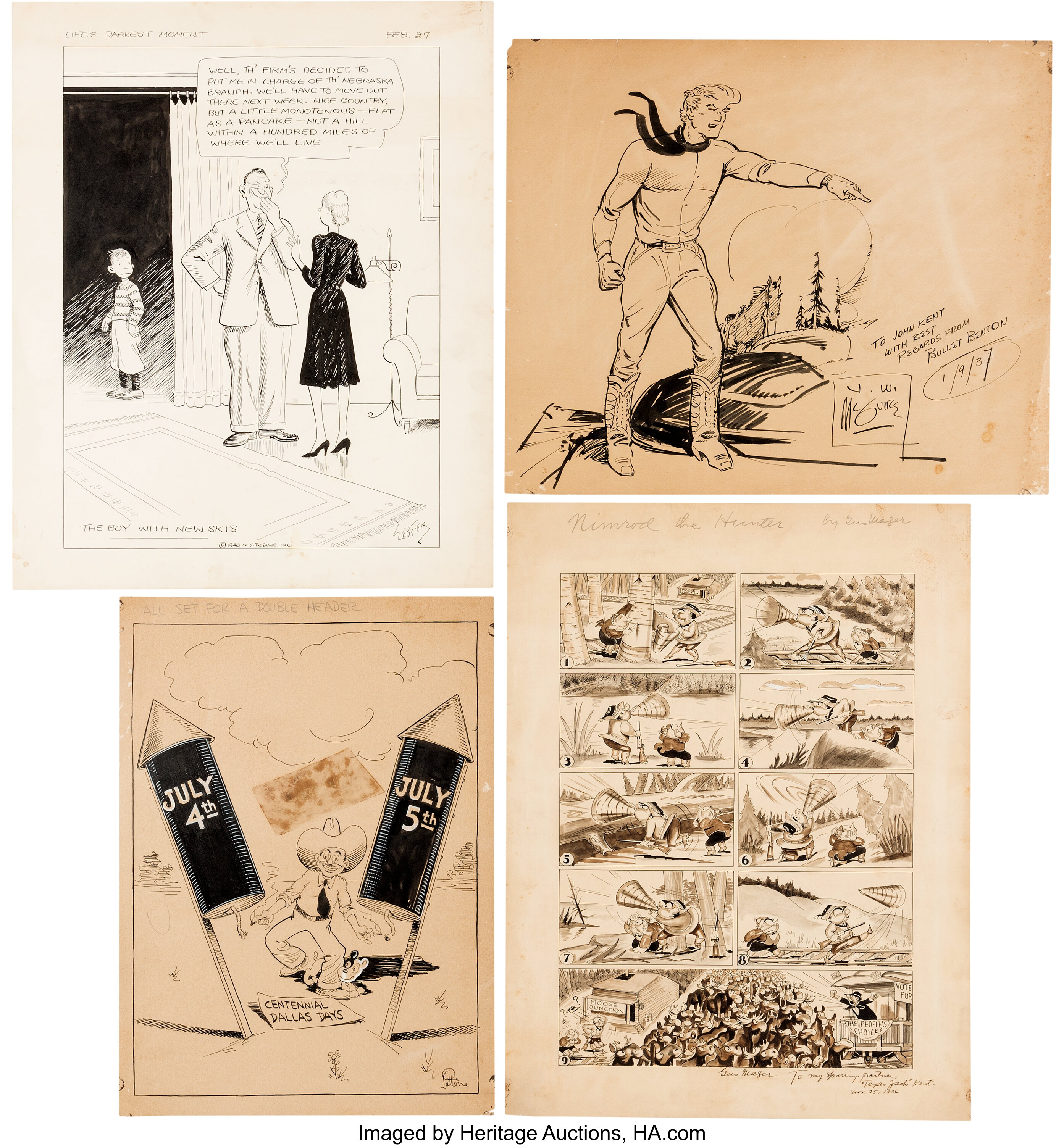 Harold T. Webster, Jack Patton, J.W. McGuire, and Others Original | Lot ...