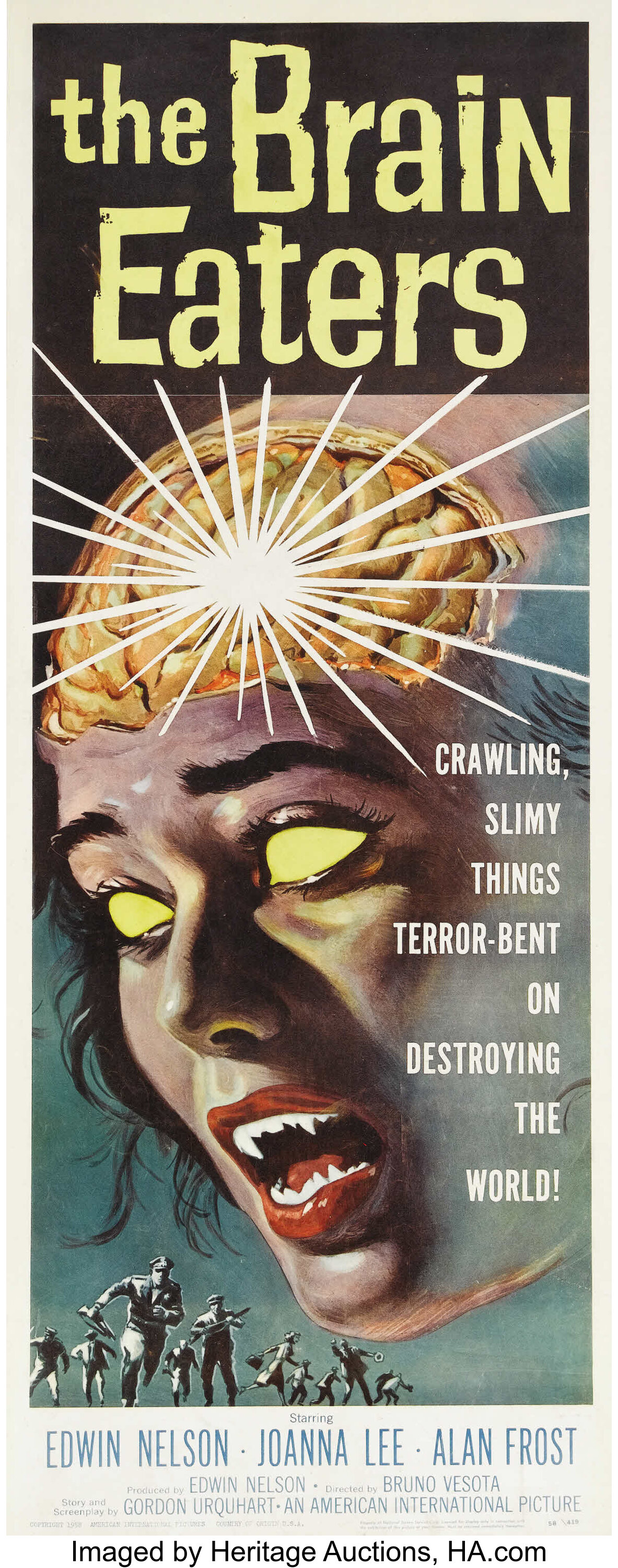 The Brain Eaters (American International, 1958). Insert (14" X | Lot ...