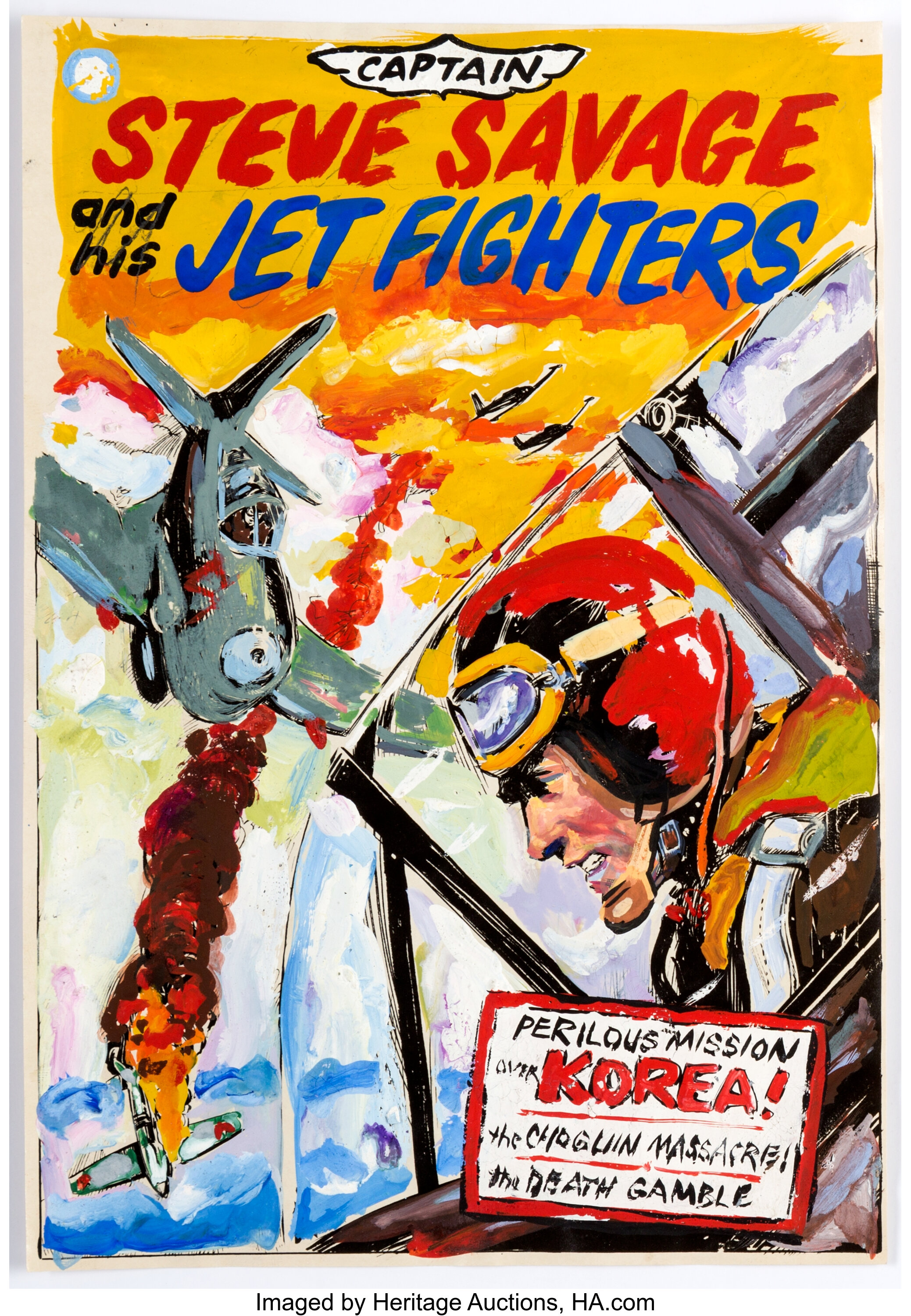 Everett Raymond Kinstler Captain Steve Savage #2 Cover Color | Lot ...