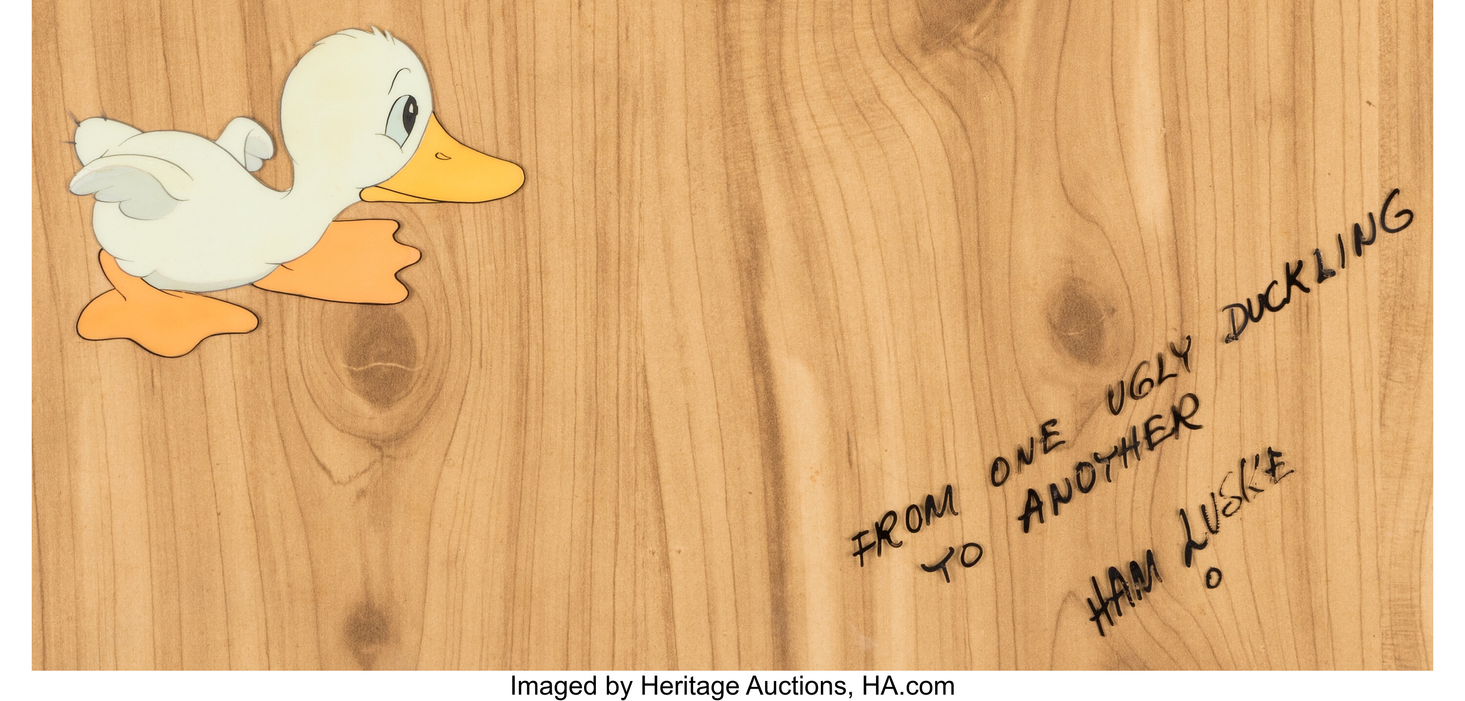 The Ugly Duckling Production Cel Signed by Ham Luske (Walt Disney ...