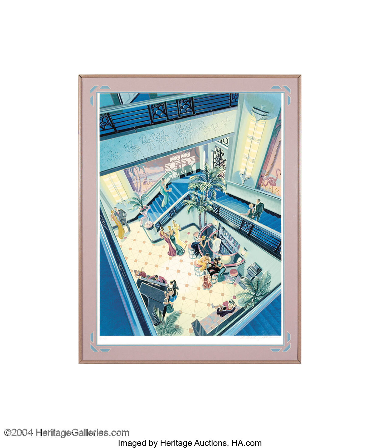 MICHAEL YOUNG (b.1952) . Flamingo Club . Color Serigraph . 40in. x ...