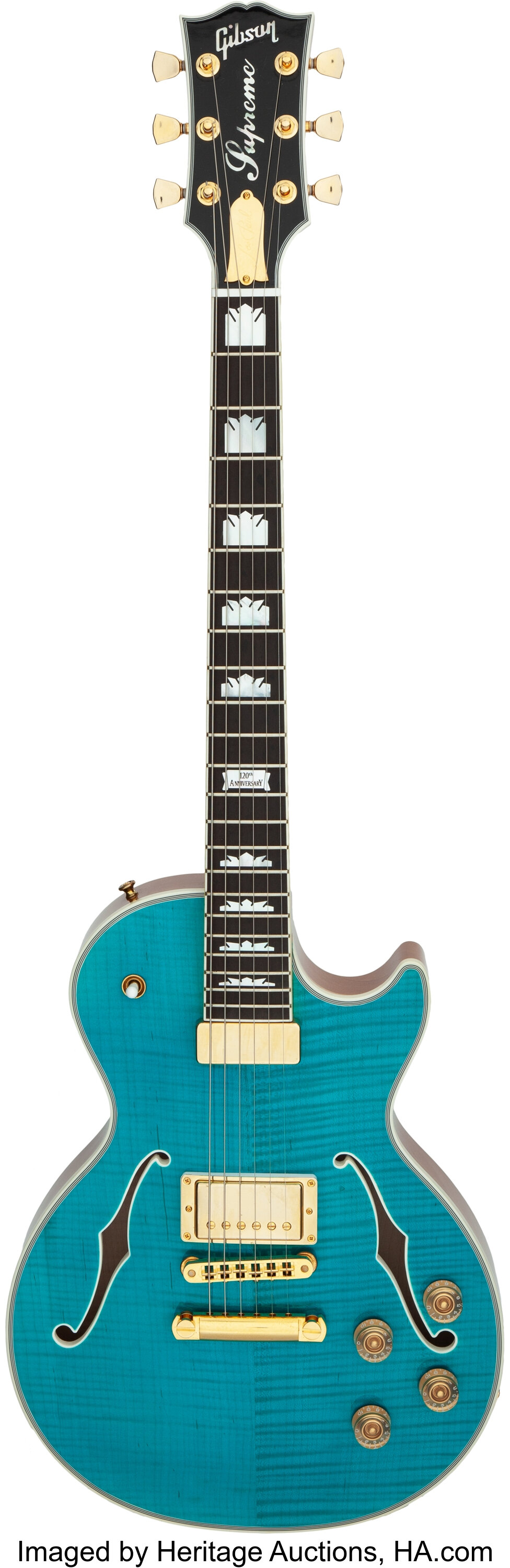 Rick Springfield's 2014 Gibson Les Paul Supreme Turquoise Semi-Hollow ...