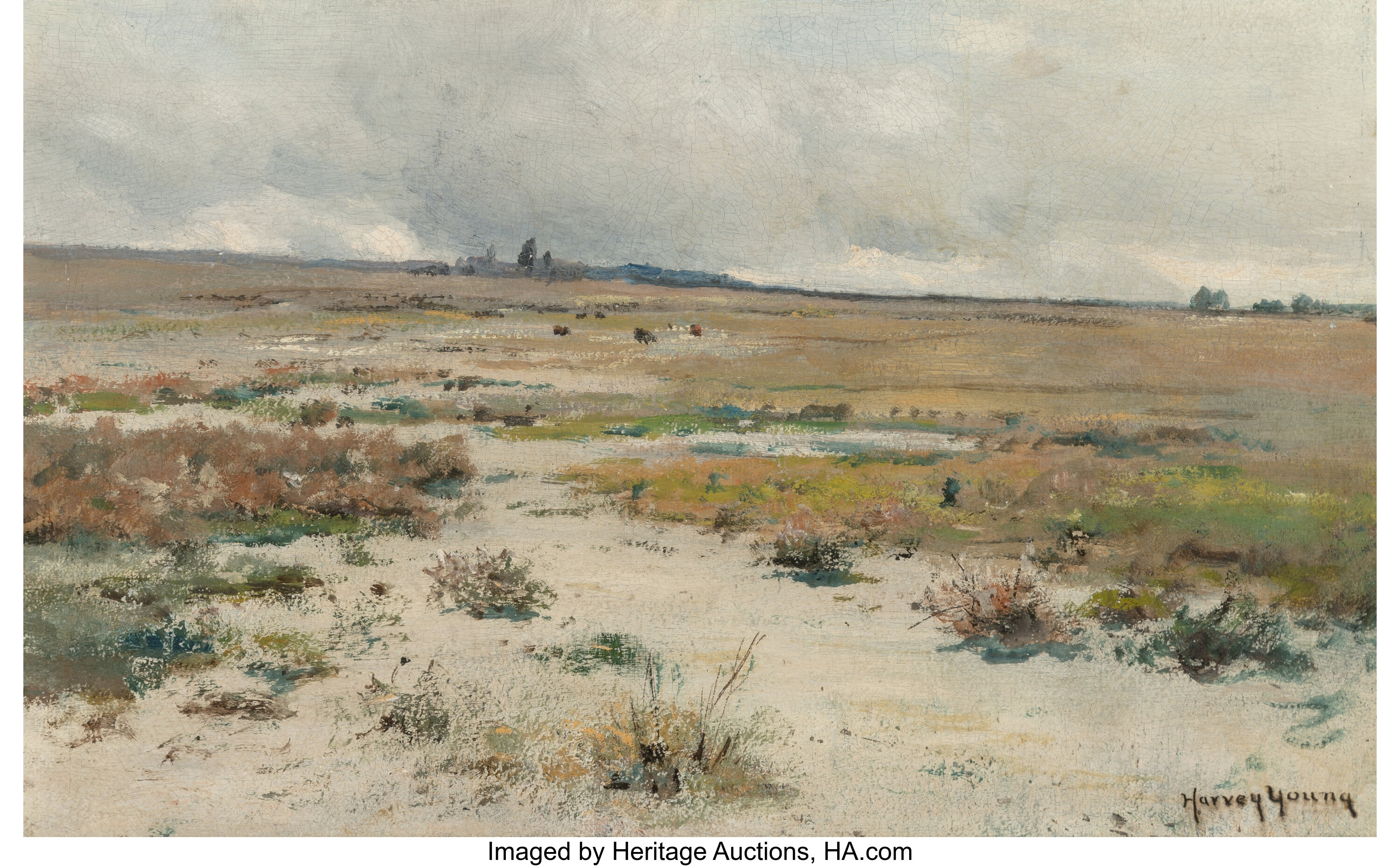 Harvey Otis Young (American, 1840-1901). Prairie Landscape. Oil on ...