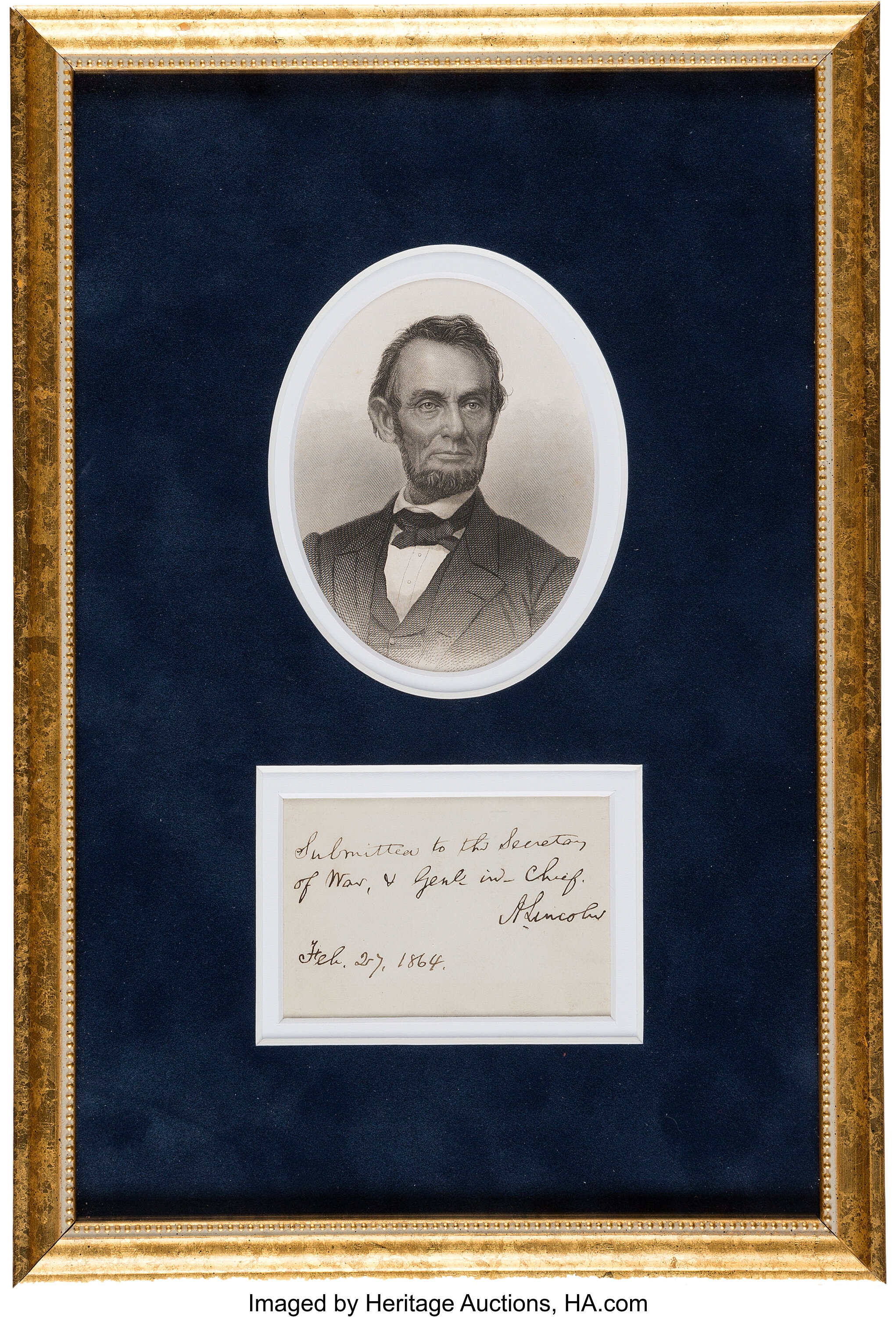Abraham Lincoln Autograph Endorsement Signed... Autographs U.S. | Lot ...