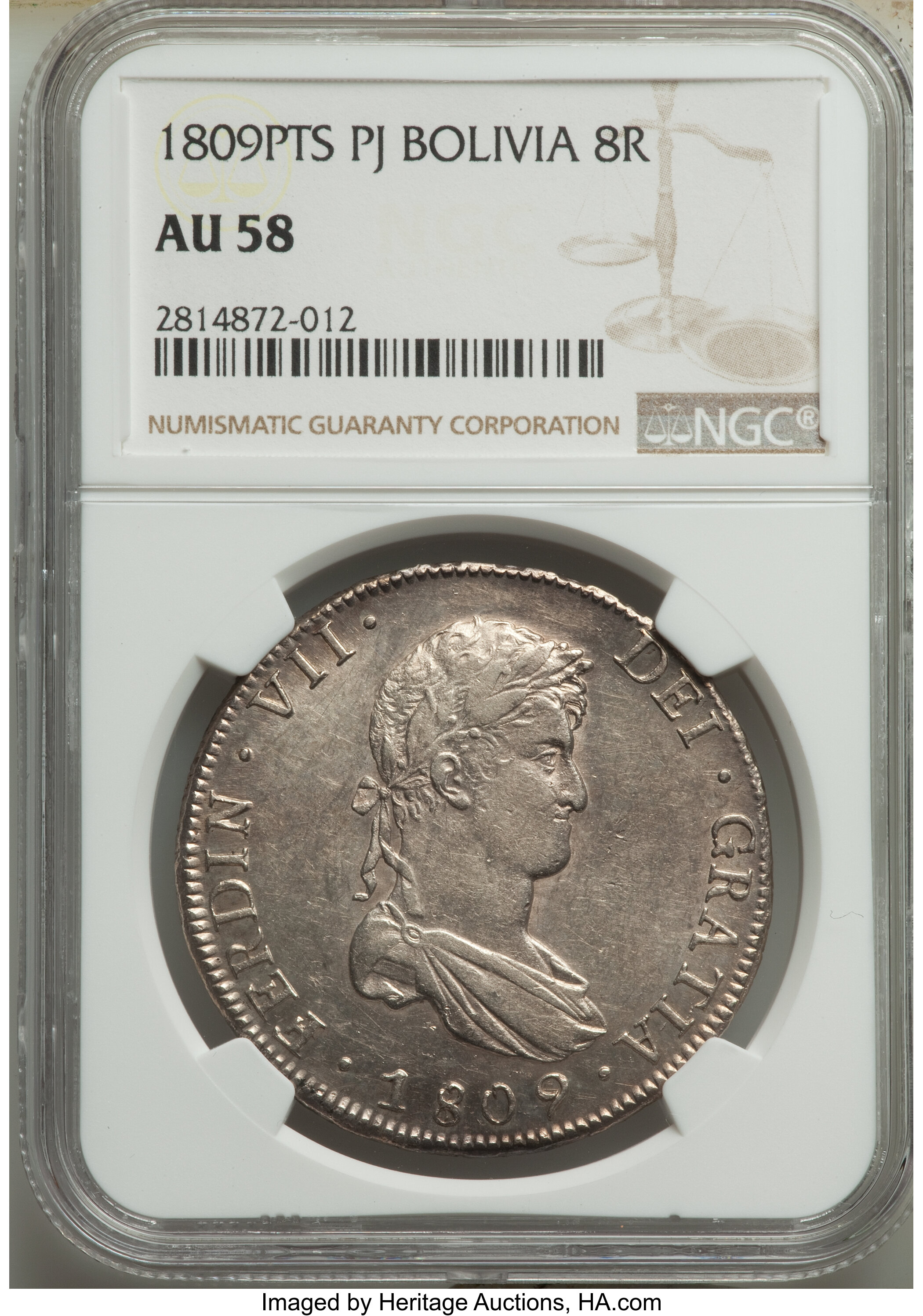 Bolivia: Ferdinand VII 8 Reales 1809 PTS-PJ AU58 NGC,... Bolivia | Lot ...
