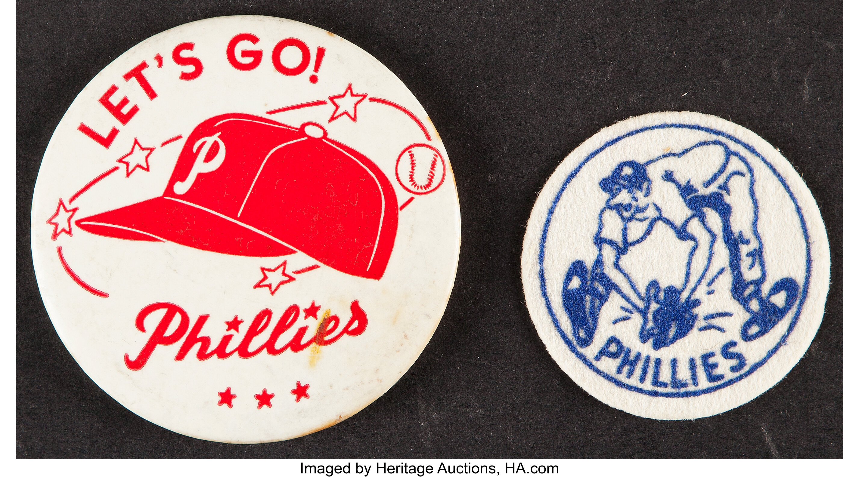 Vintage Philadelphia Phillies Pin and Patch.... (Total: 2 items) | Lot ...