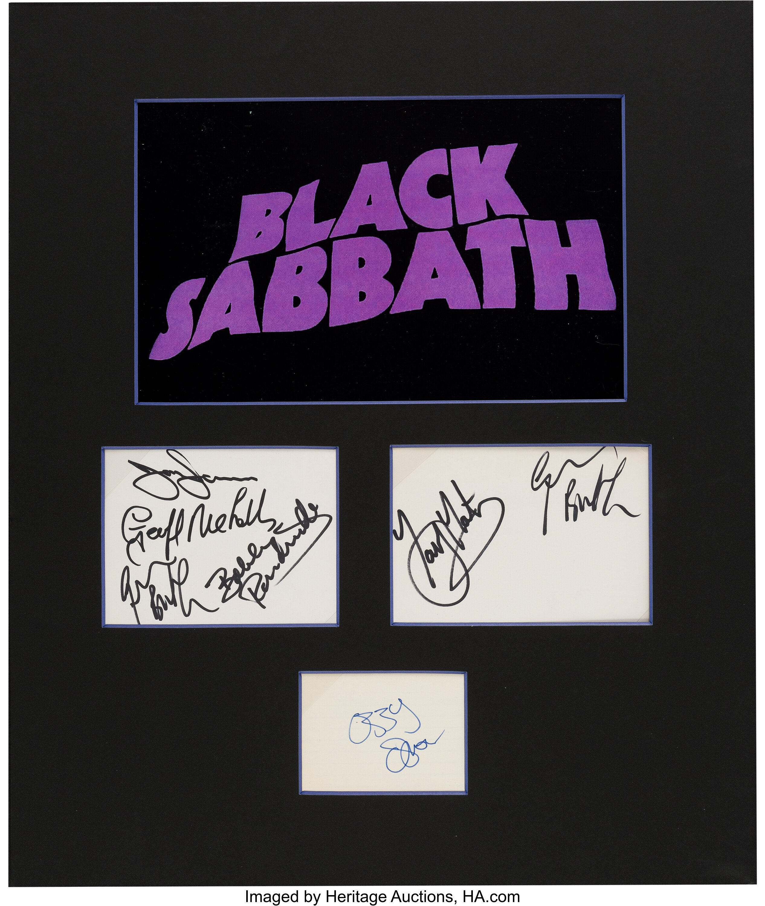 Black Sabbath Collection of Signatures Matted Together. ... Music | Lot ...