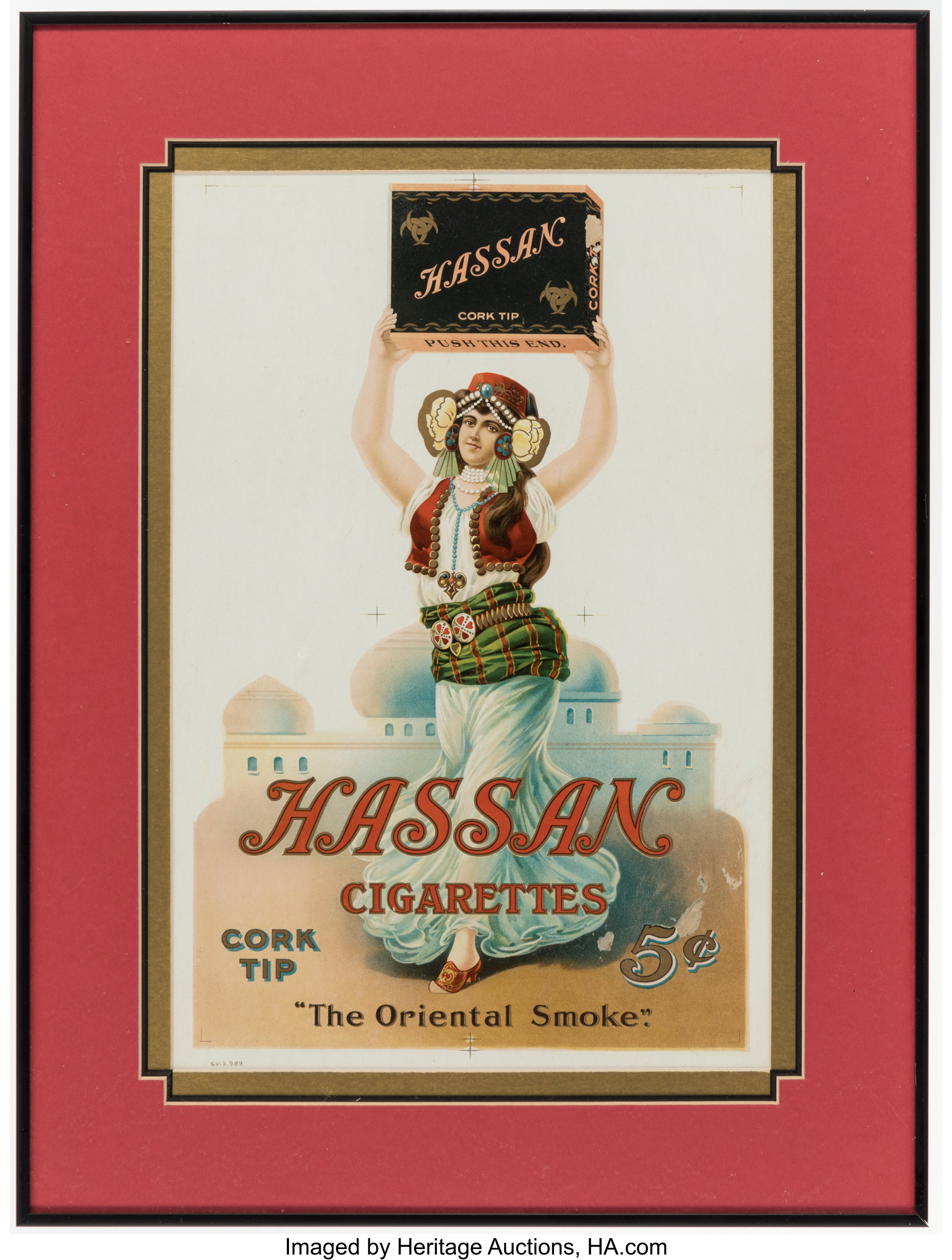 Hassan Cigarettes Framed Printer's Proof.... Miscellaneous | Lot #43198 ...