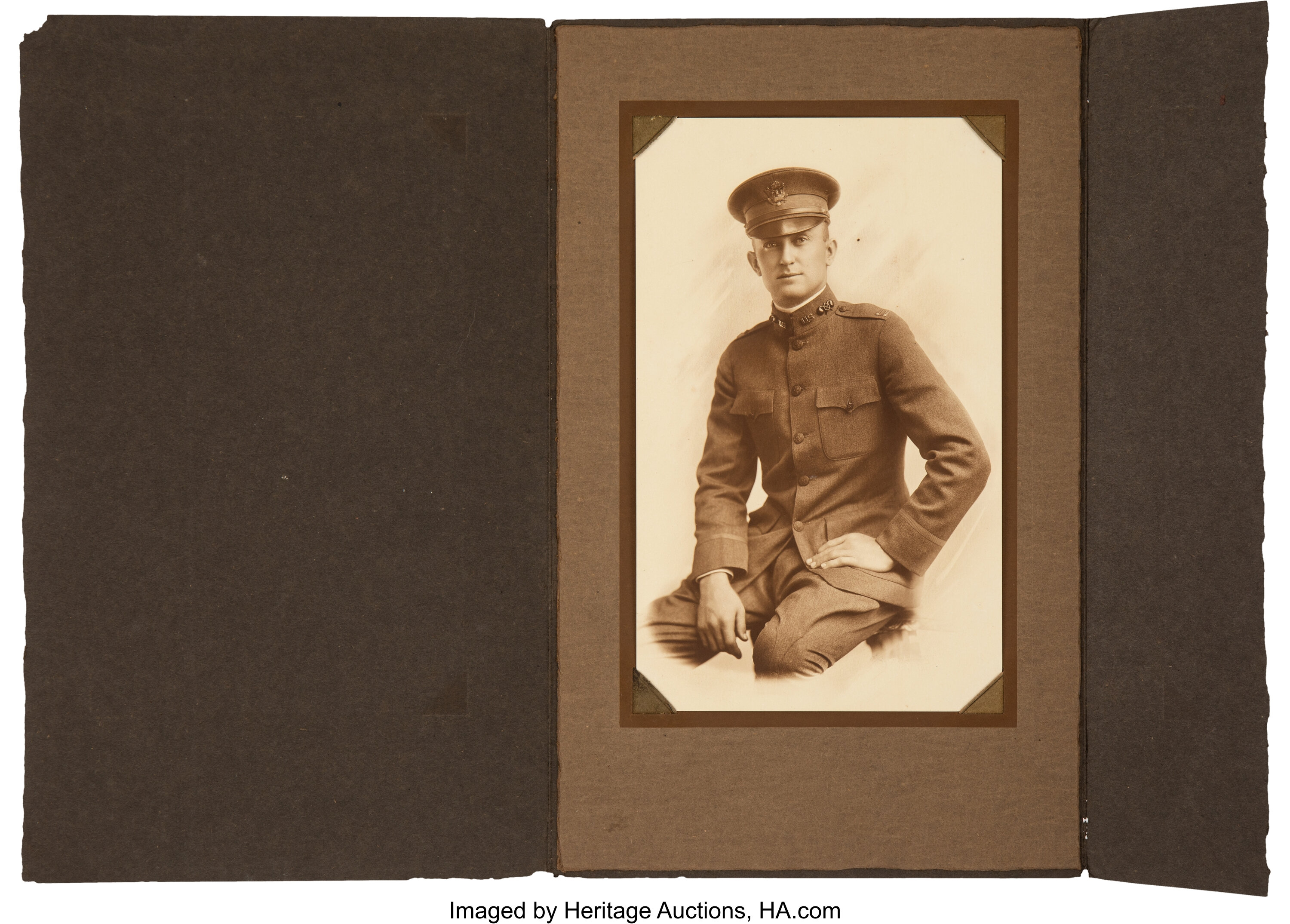 1918 Ty Cobb Military Portrait In Presentational Folder - From The ...