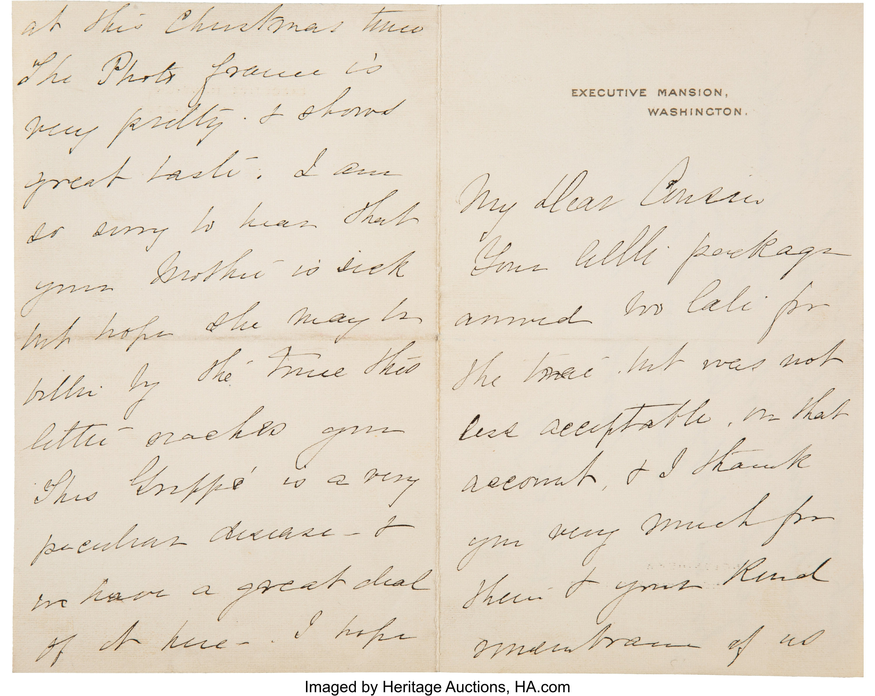 Caroline Harrison Autograph Letter Signed as First Lady.... | Lot ...