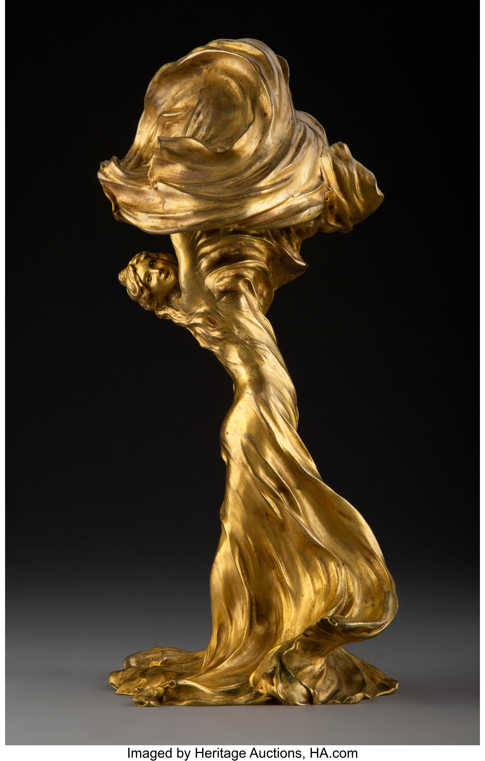 Raoul François Larche Gilt Bronze Loïe Fuller Table Lamp, circa | Lot ...