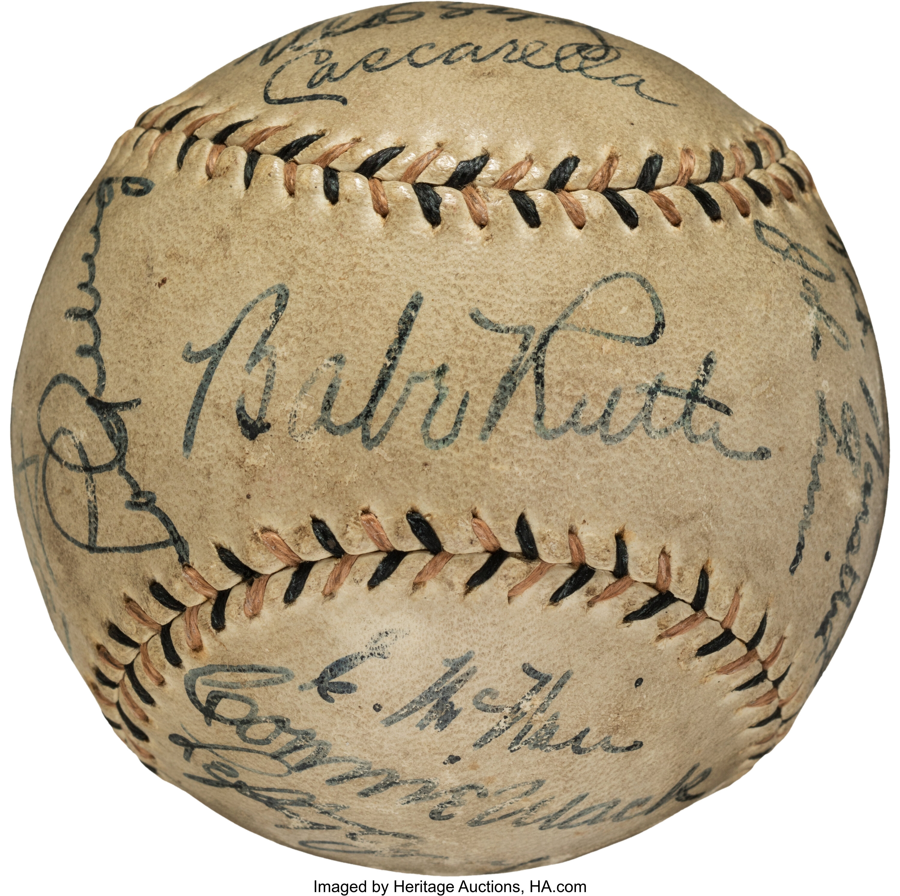 1934 Tour of Japan Team Signed Baseball with Rare Original | Lot #56838 ...